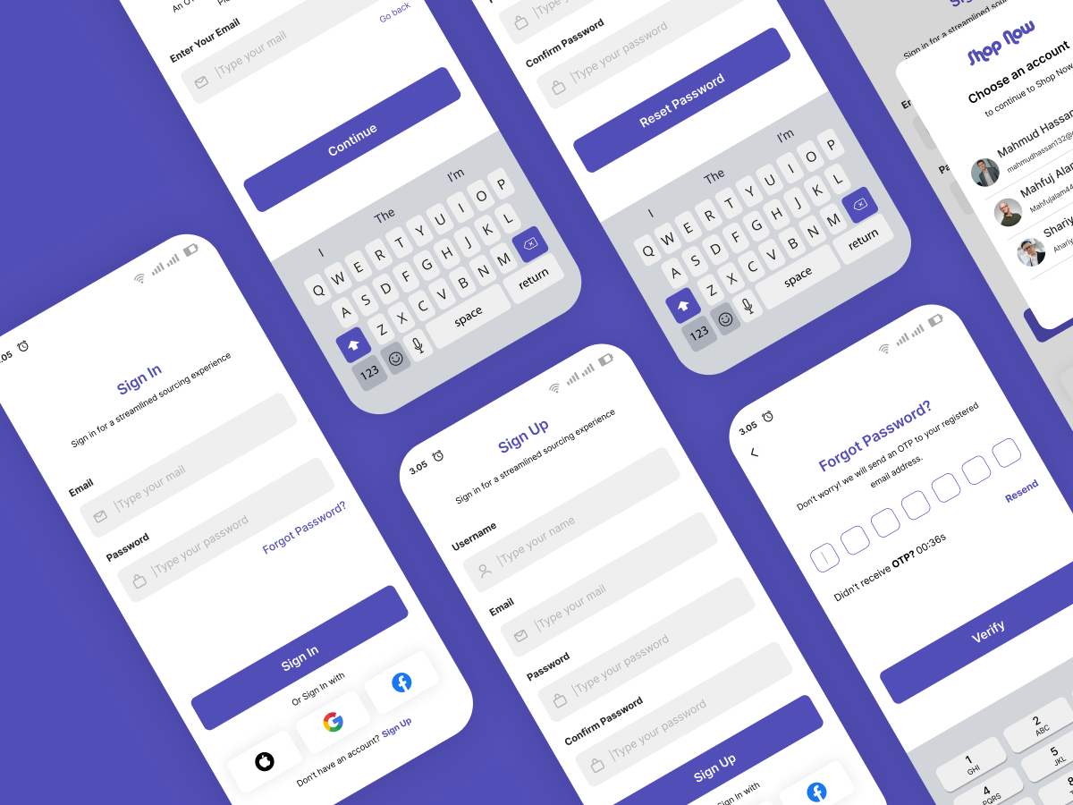 Sign In Sign Up Verification Mobile Ui Kits By Ataullah Akram On
