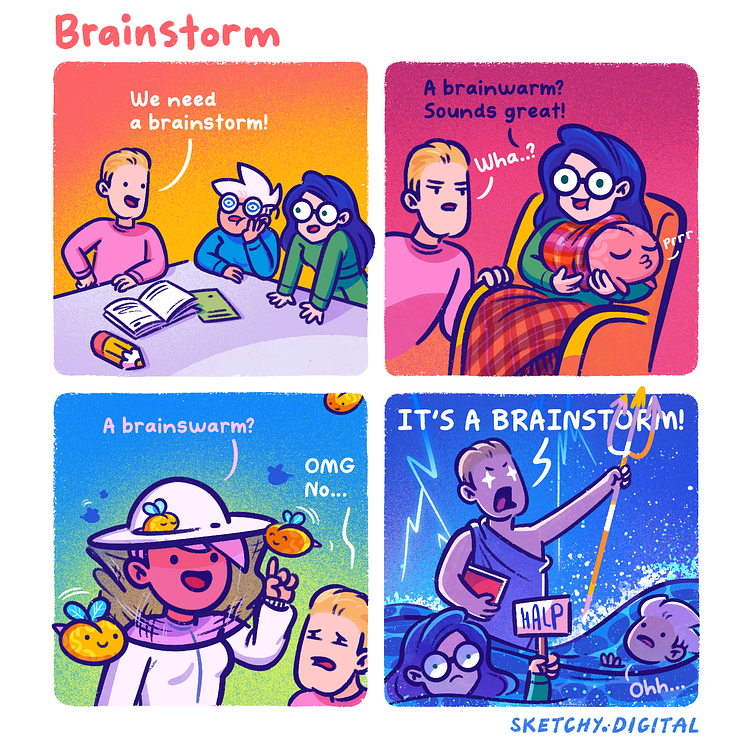 Comic strip #021: Brainstorm by Sketchy Digital Studio on Dribbble