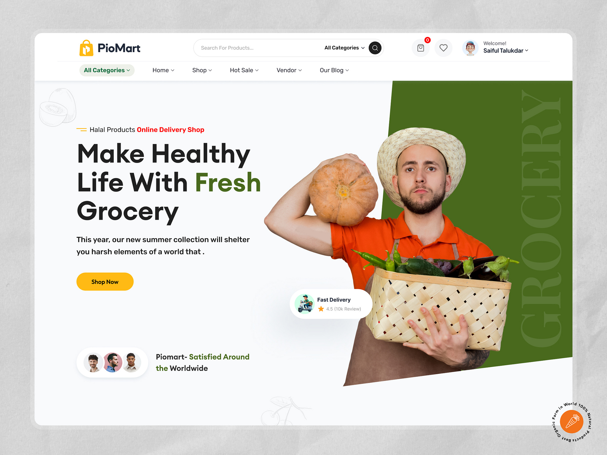 Grocery Shopping Template UI Design | Delivery e-Commerce by Saiful ...