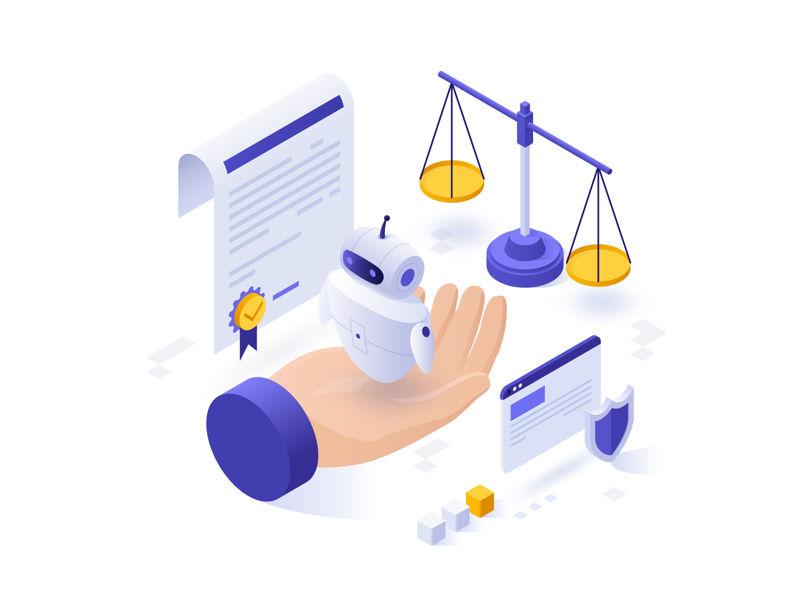 AI Regulations Isometric Illustration by Andrew_Kras on Dribbble