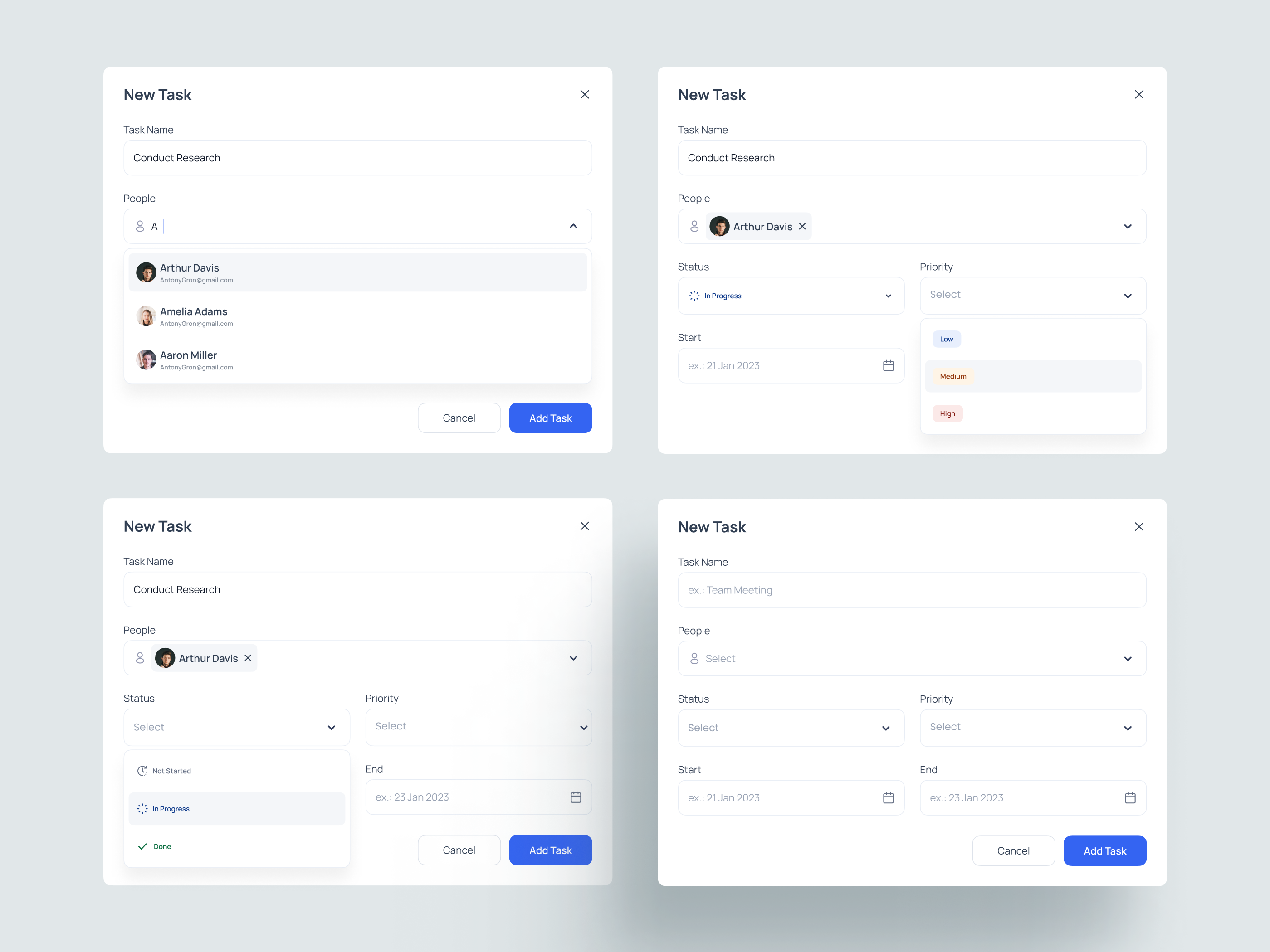 Table for creating and recording tasks by Anna Okruhina on Dribbble