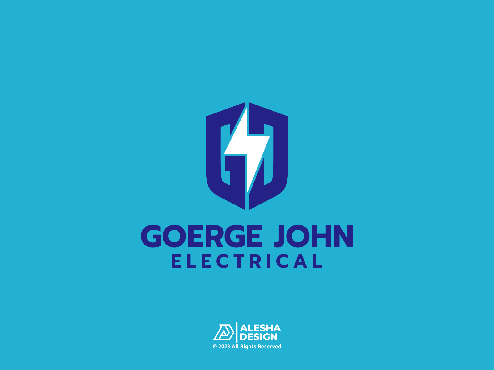 GJ Logo Design for Goerge John Electrical by alesha design on Dribbble