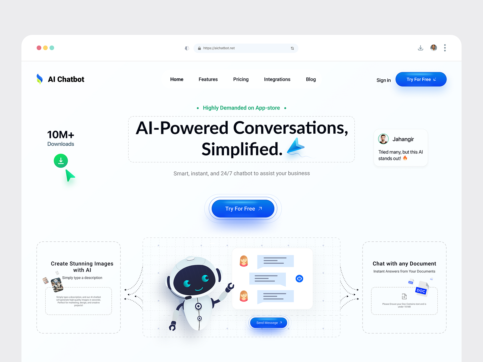 AI Chatbot Landing Page – Modern UI/UX Designer by Jahangir Hussain on ...