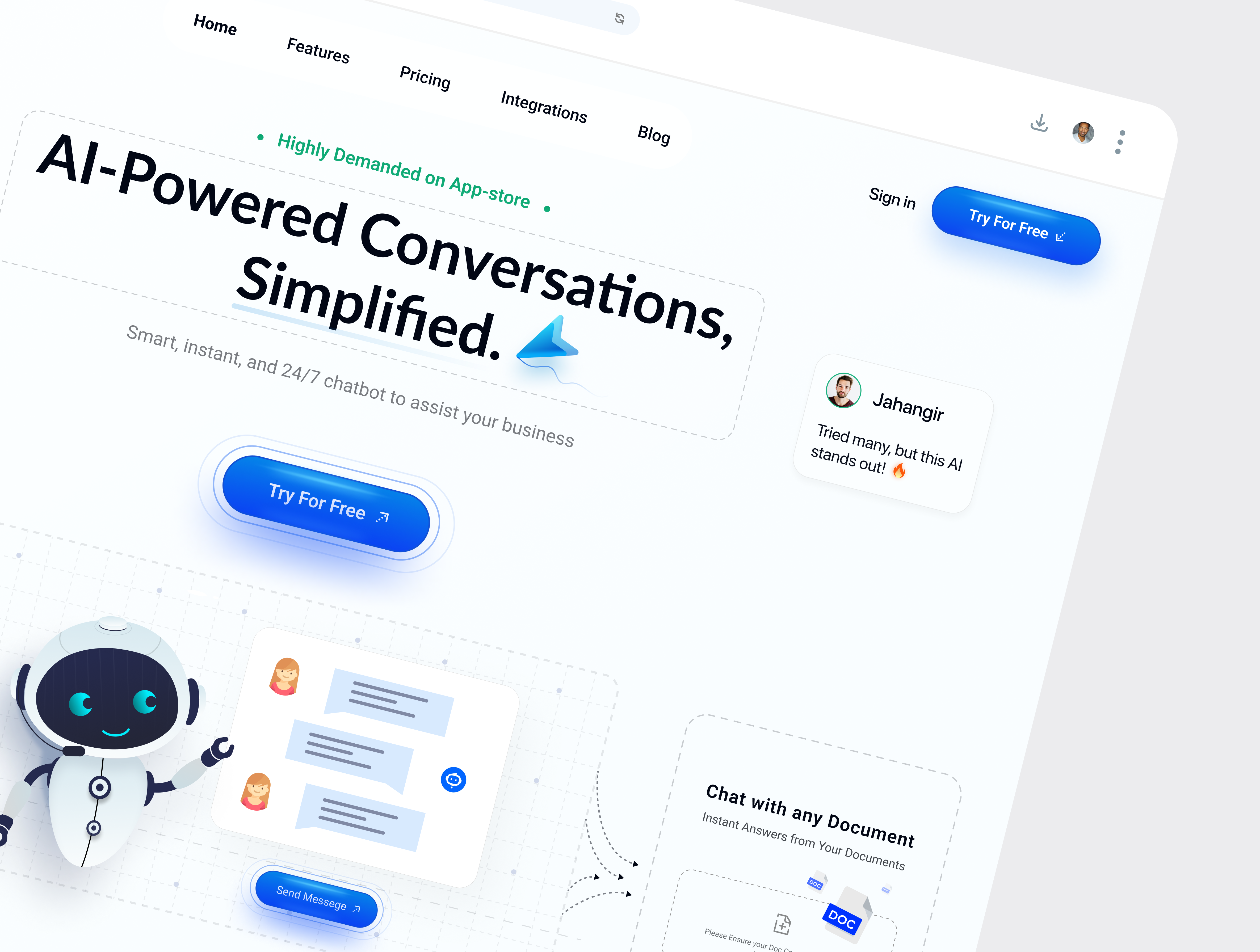 AI Chatbot Landing Page – Modern UI/UX Designer by Jahangir Hussain on ...