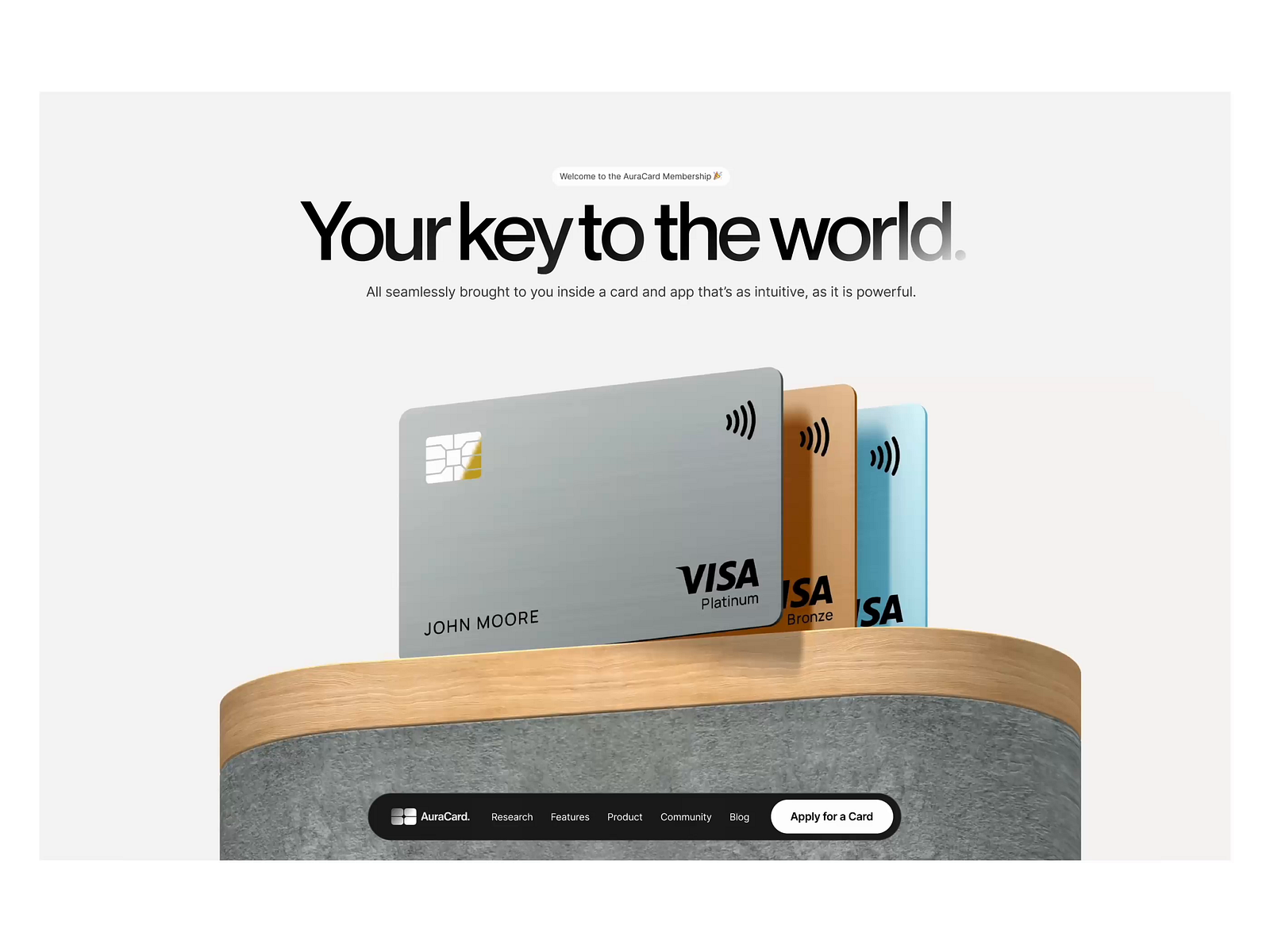 AuraCard landing page design by Basit A. khan 👋 for Inspirux on Dribbble