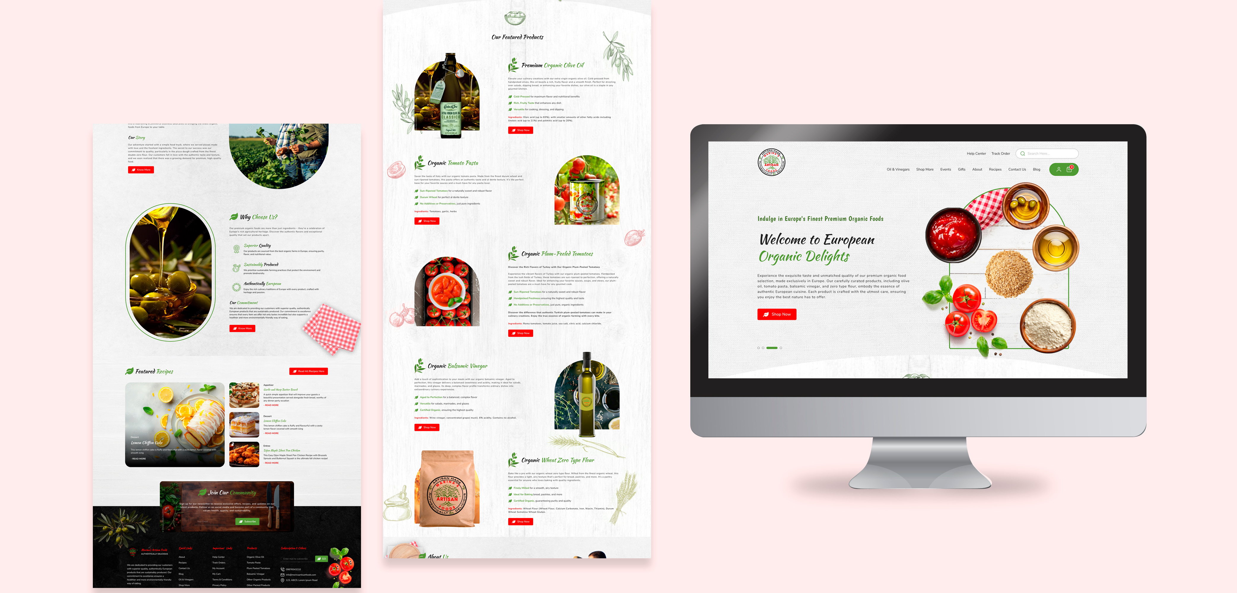 Green Natural Organic Food Website Design by WebRego on Dribbble