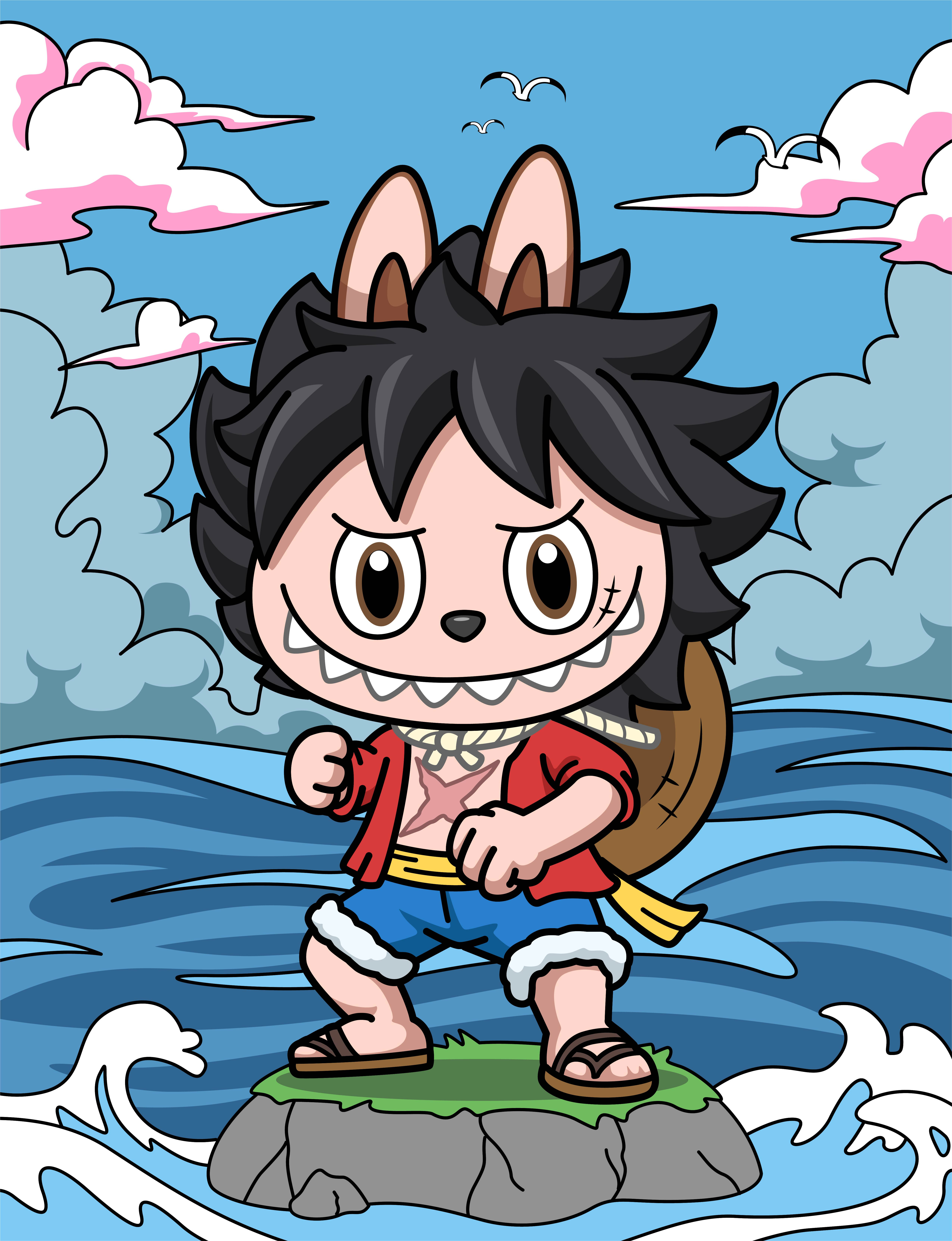 LUFFY [The Monsters x One Piece] by Mike Hogart on Dribbble