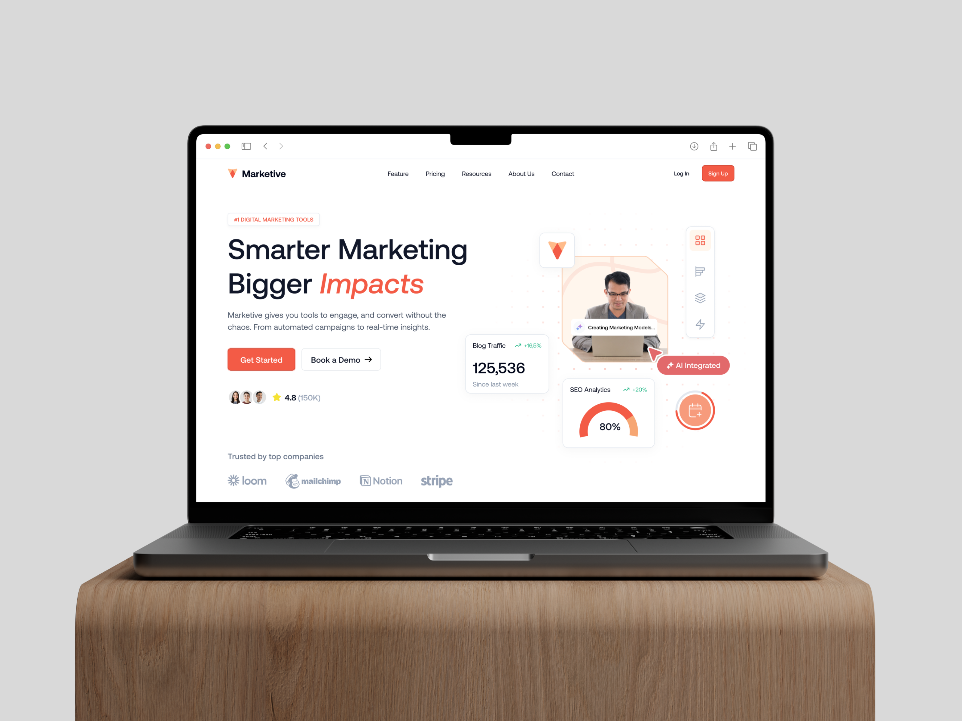 Marketive - Marketing Hero Section by Dipa UI/UX for Dipa Inhouse on ...