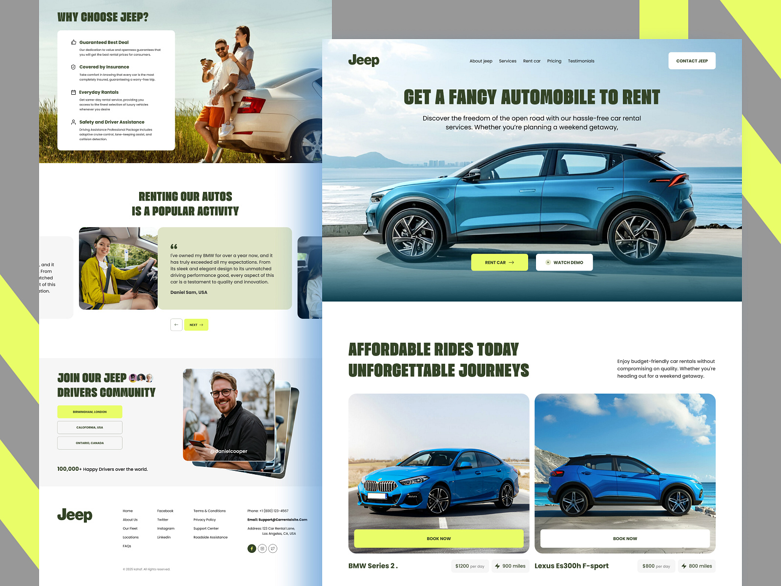 Jeep - Car Rent Web Design - Landingpage by Jabel - UI UX & Web Designer on Dribbble