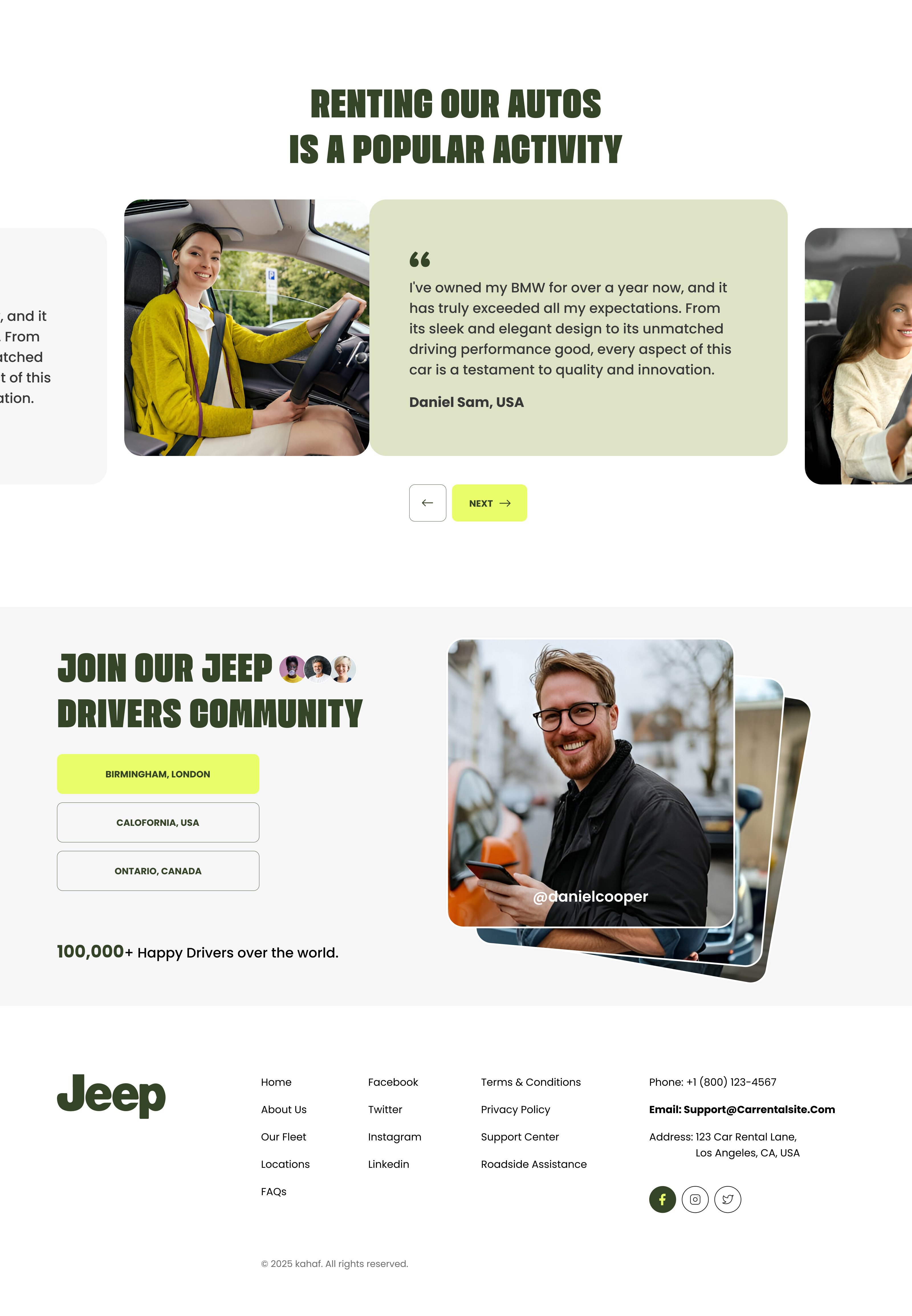 Jeep - Car Rent Web Design - Landingpage by Jabel - UI UX & Web Designer on Dribbble