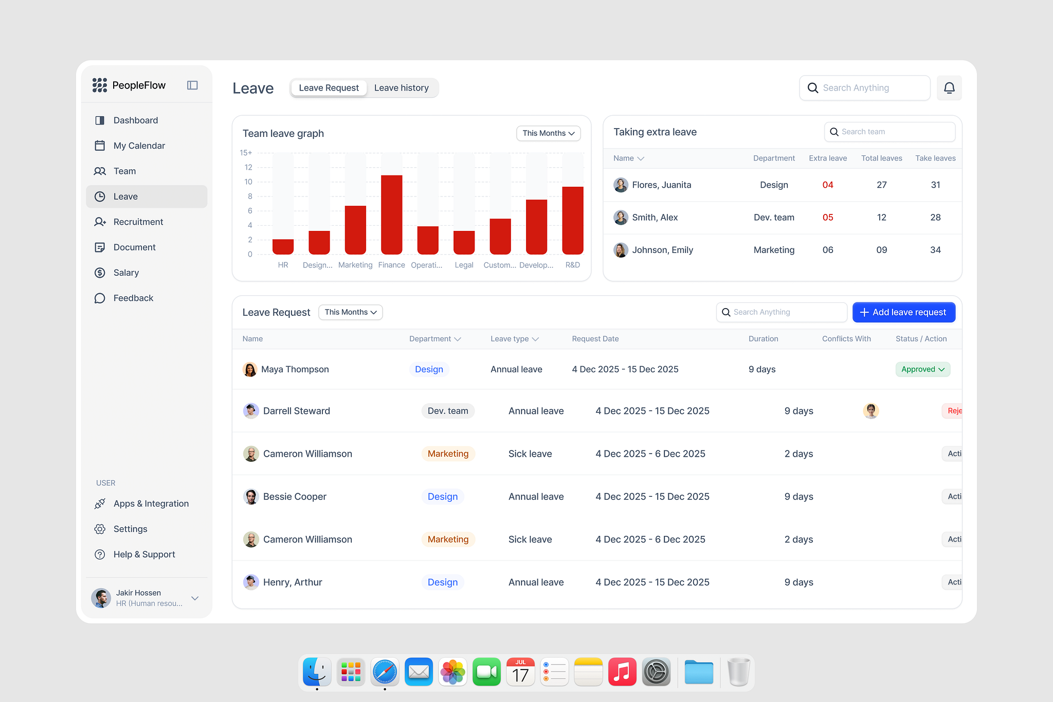 Leave - HR Employee Management by Jakir for StaticMania on Dribbble