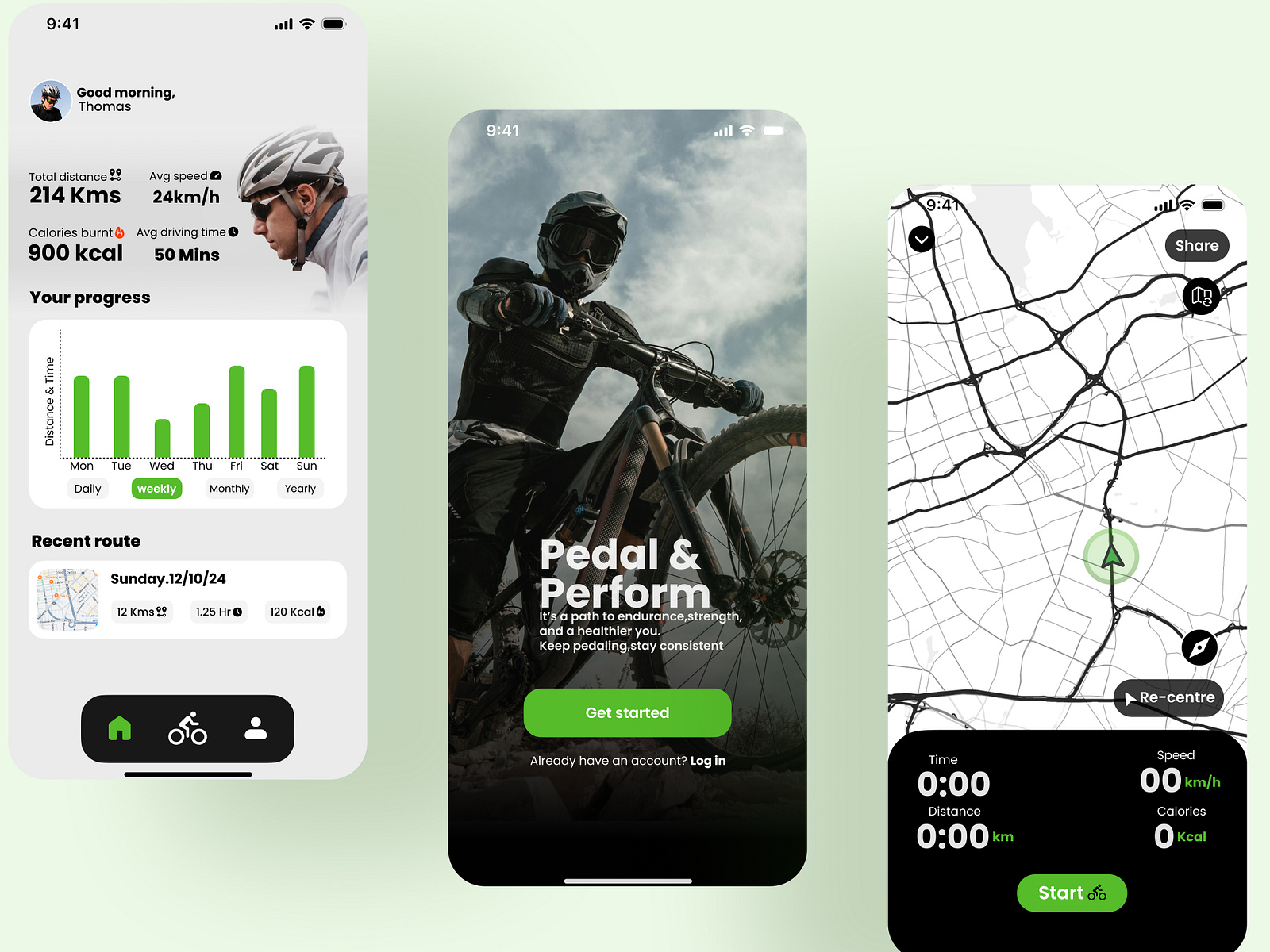 Cycling Tracker UI – Stay Fit on Wheels by Athul on Dribbble