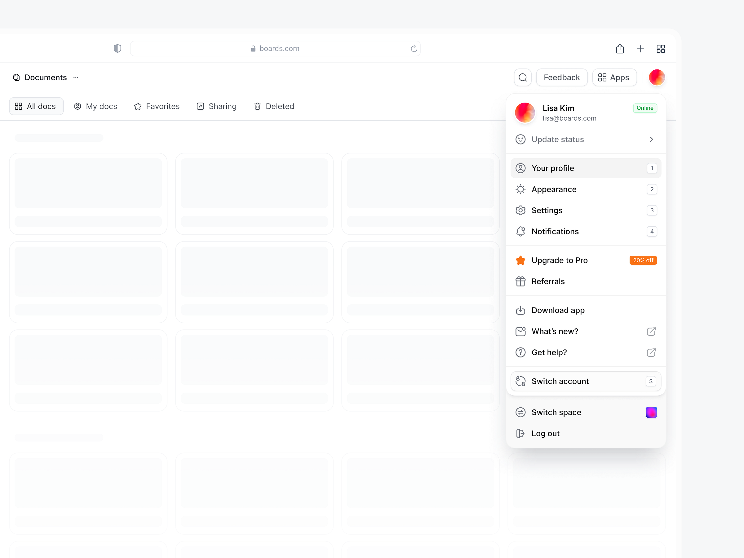 User Menu Dropdown by Louis Nguyen on Dribbble