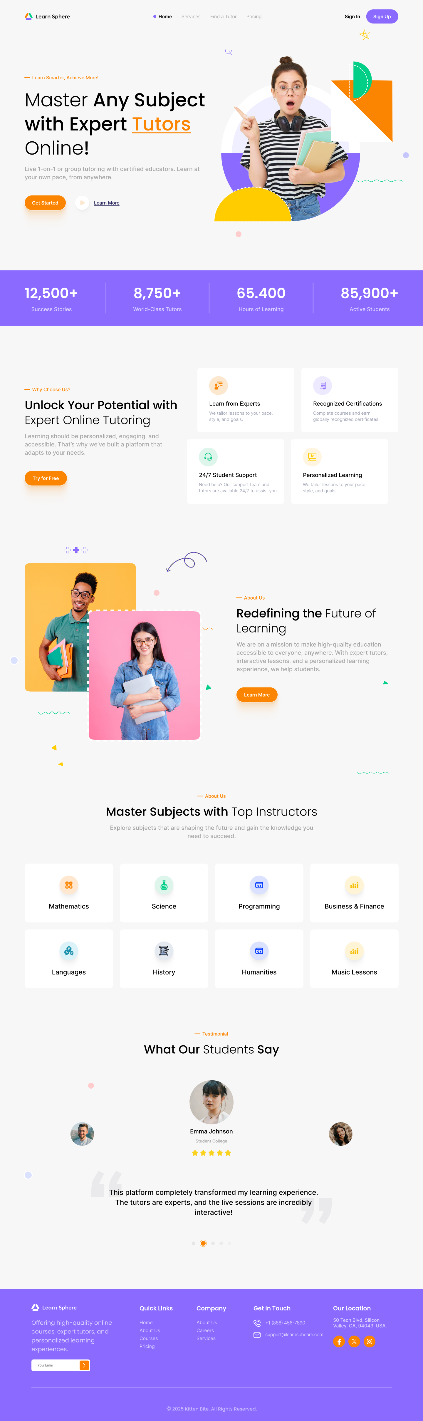 Online Tutoring Platform Website UI/UX Design by Orbizen Studio on Dribbble