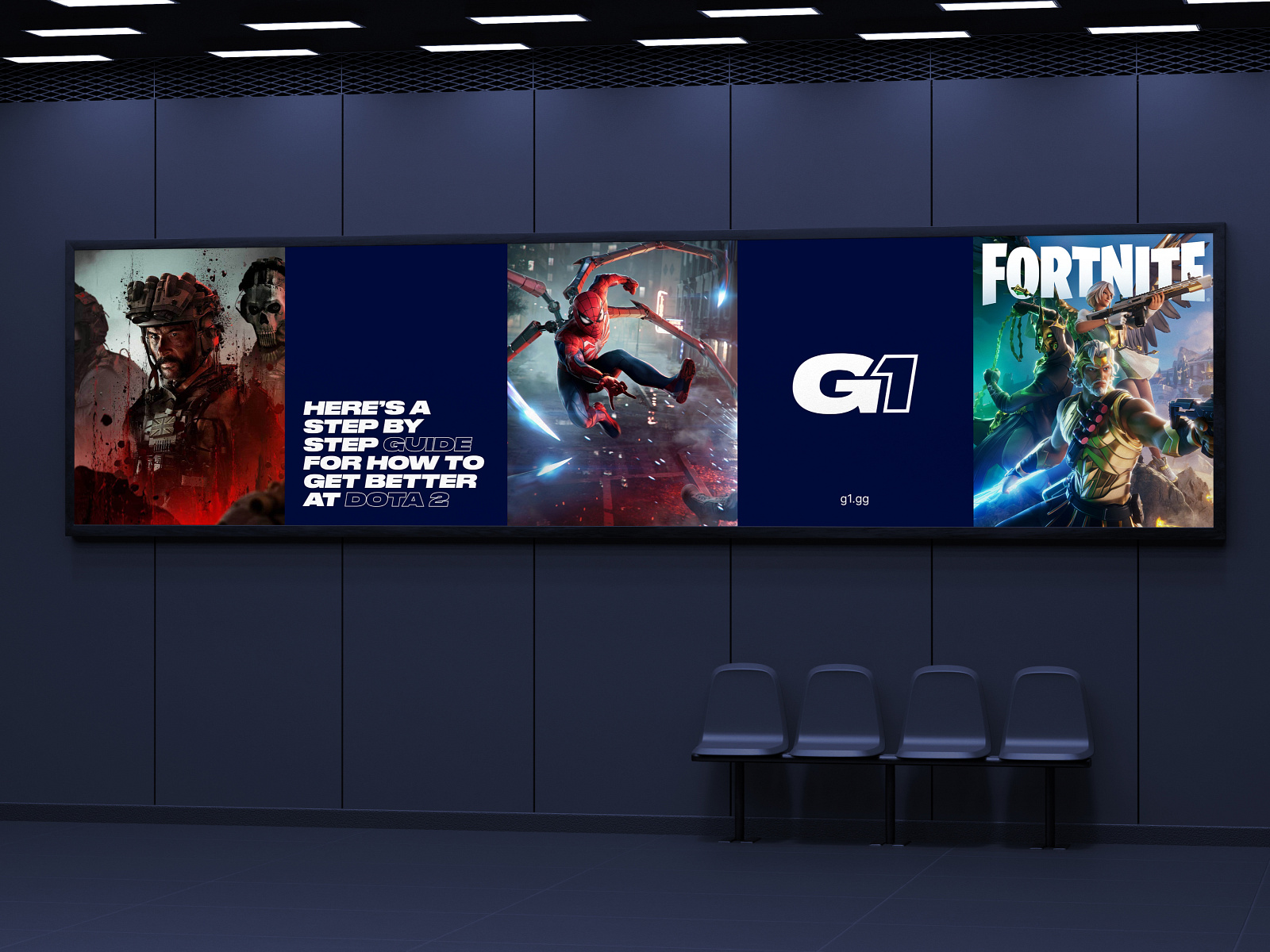 G1. Gamer one branding and website design. Billboard design by Basov ...