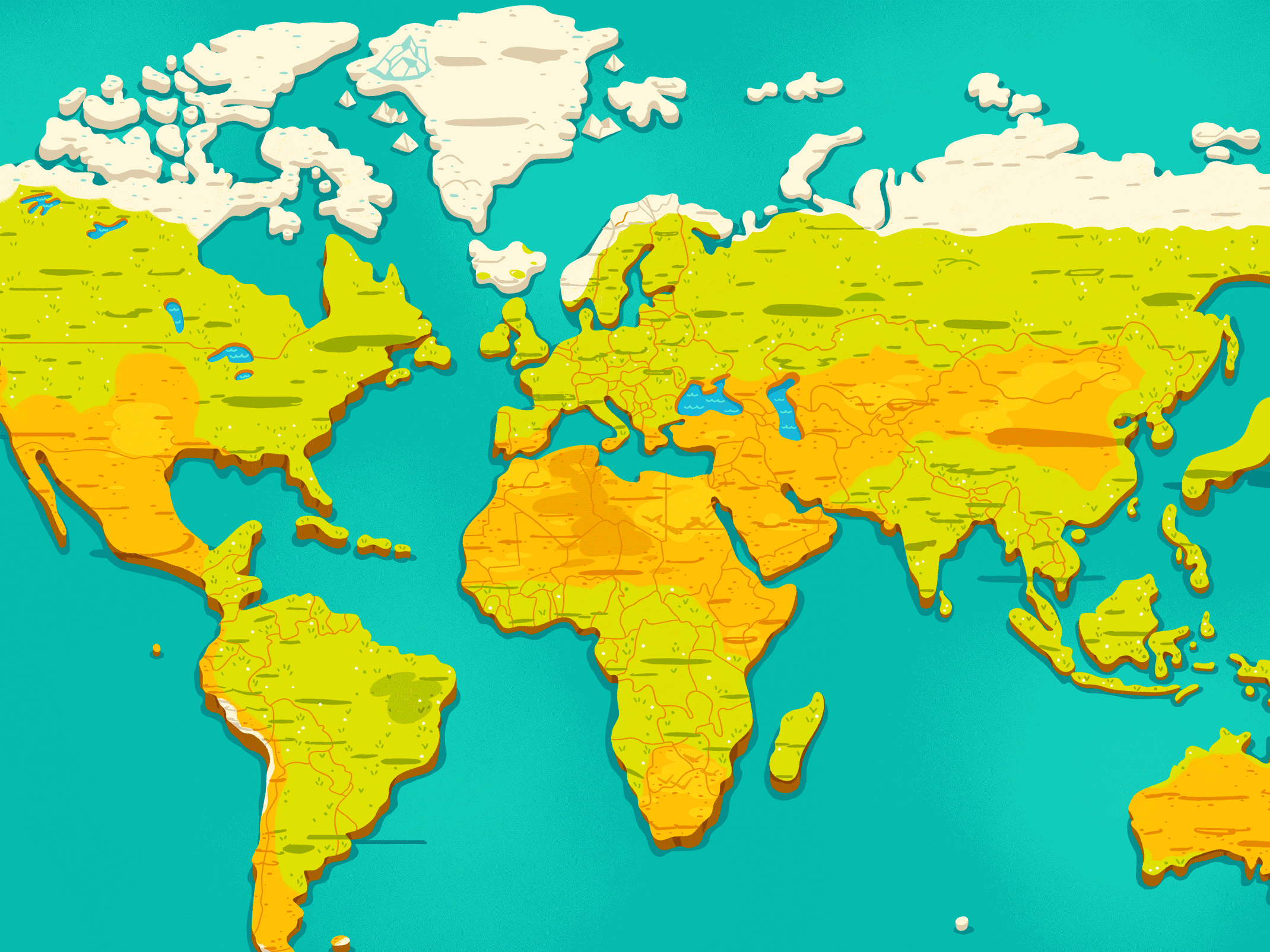 Family Adventures - World Map by Dima Moiseenko on Dribbble