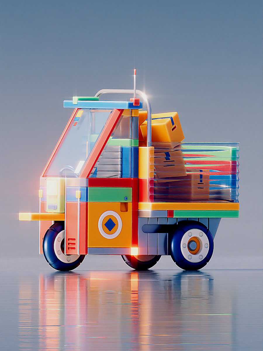 Colorful Three-wheeler 📦 by Guillaume Kurkdjian on Dribbble