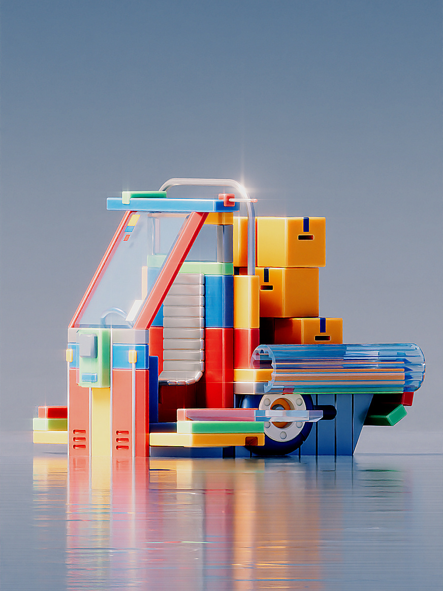 Colorful Three-wheeler 📦 by Guillaume Kurkdjian on Dribbble