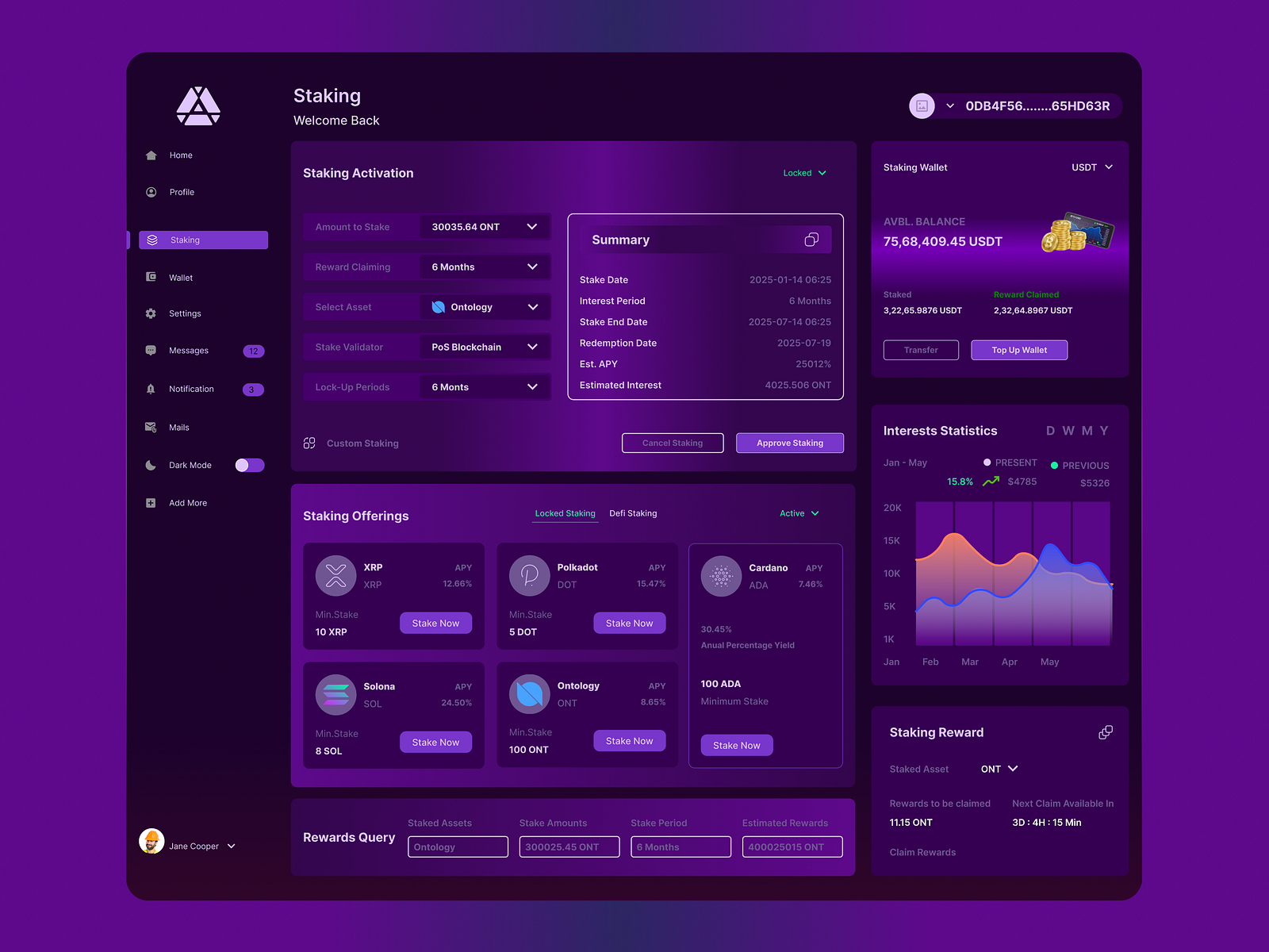 Web App Crypto Staking by Palash Kanti Roy on Dribbble
