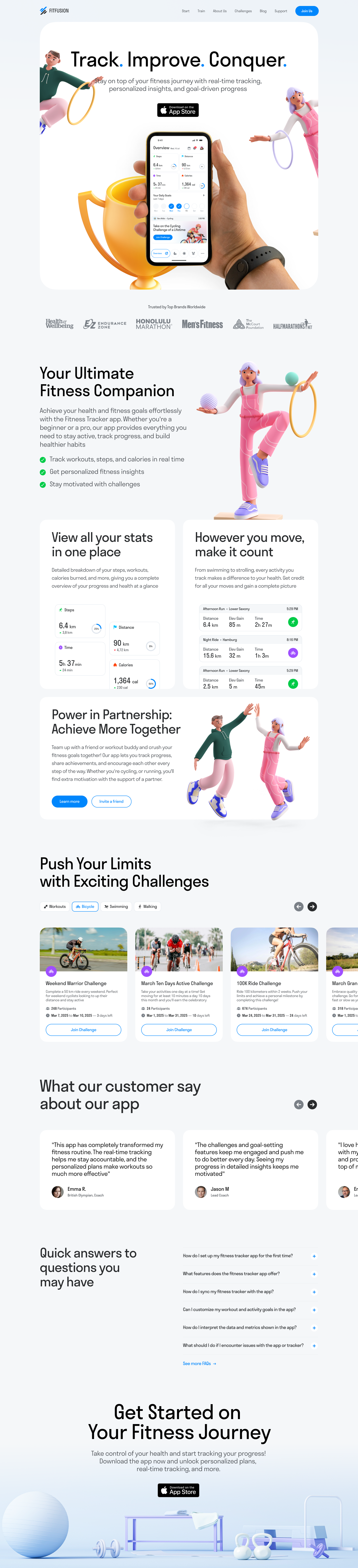 Fitness Tracker - Website by V. Alipov on Dribbble