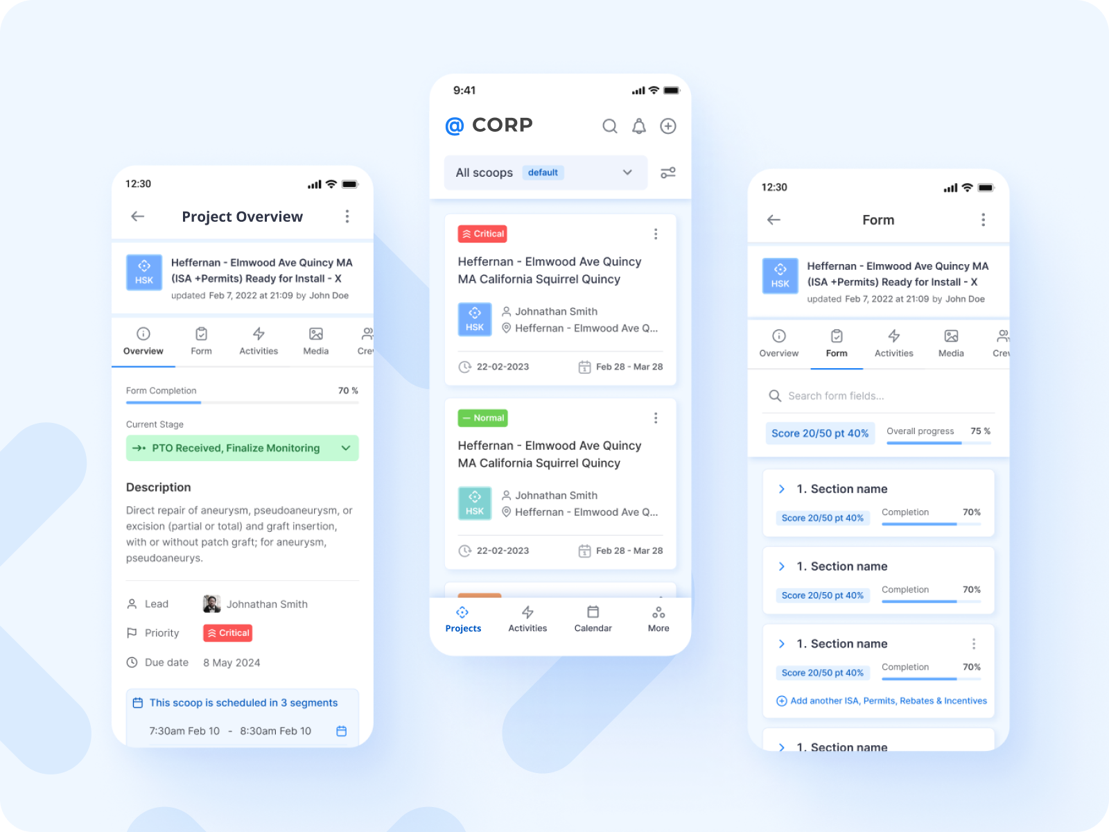Project management mobile app by Olga Krzak on Dribbble