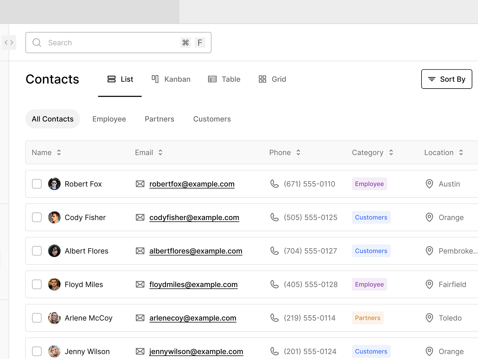Crisply - Contact List View CRM Dashboard by Illiyin Studio on Dribbble