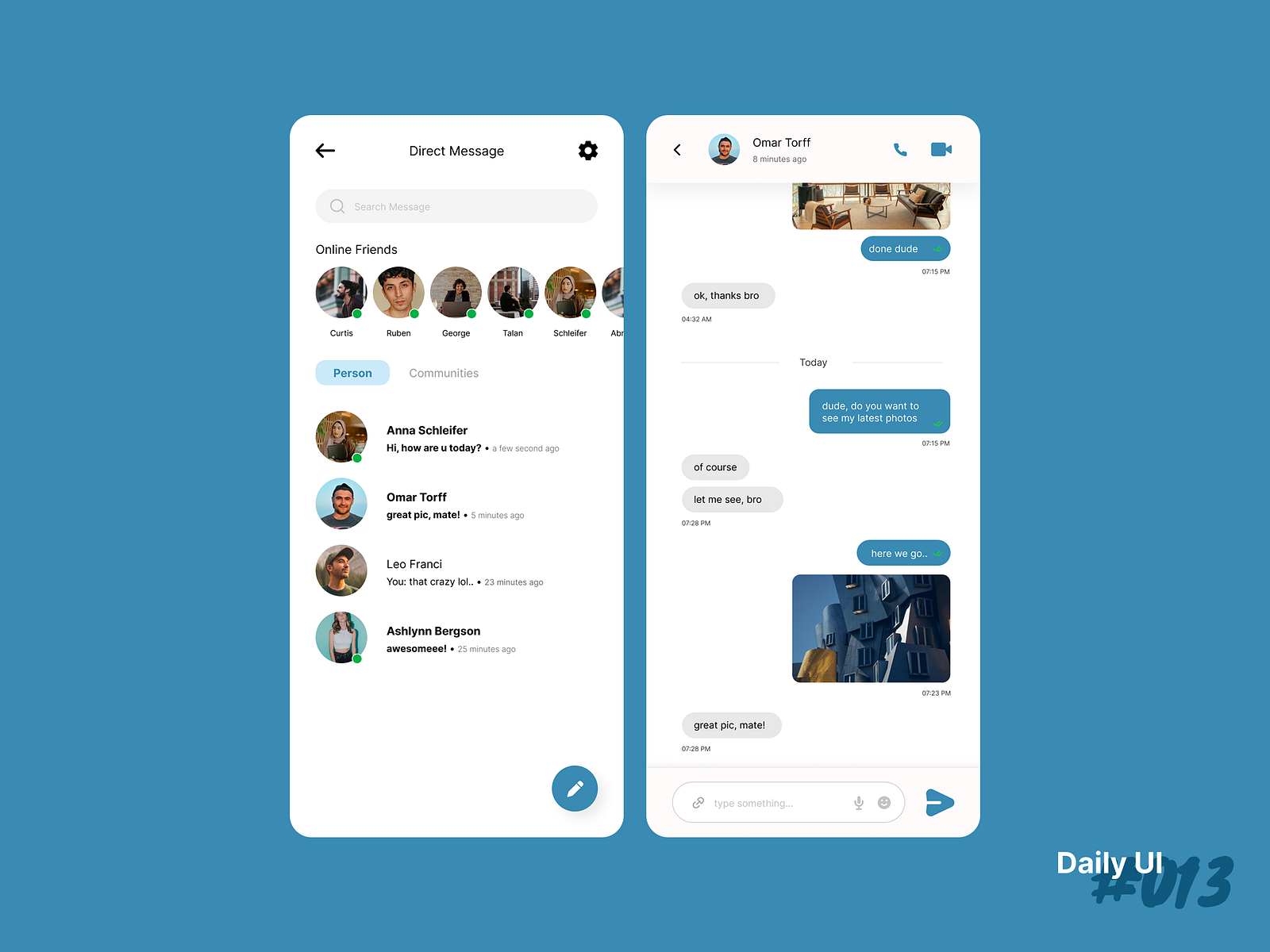 DailyUI #13 - Direct Message by Teguh on Dribbble