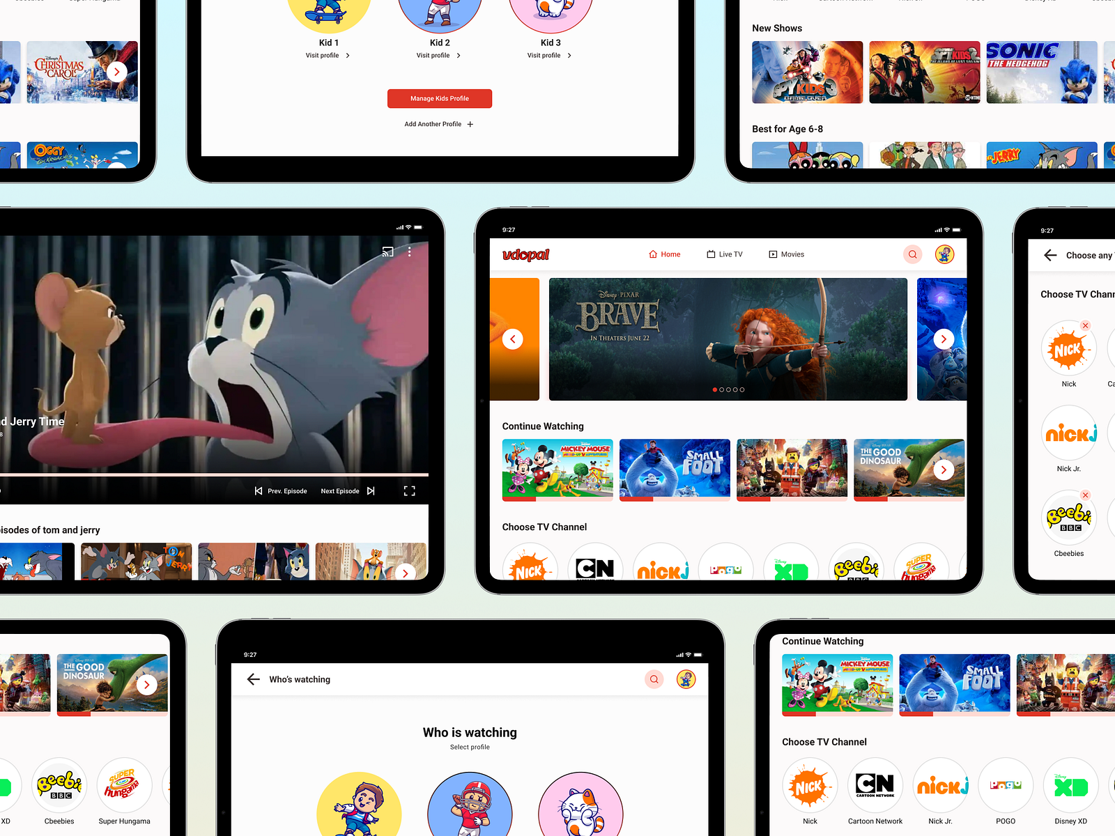 Kid streaming app by Bigbrackets on Dribbble