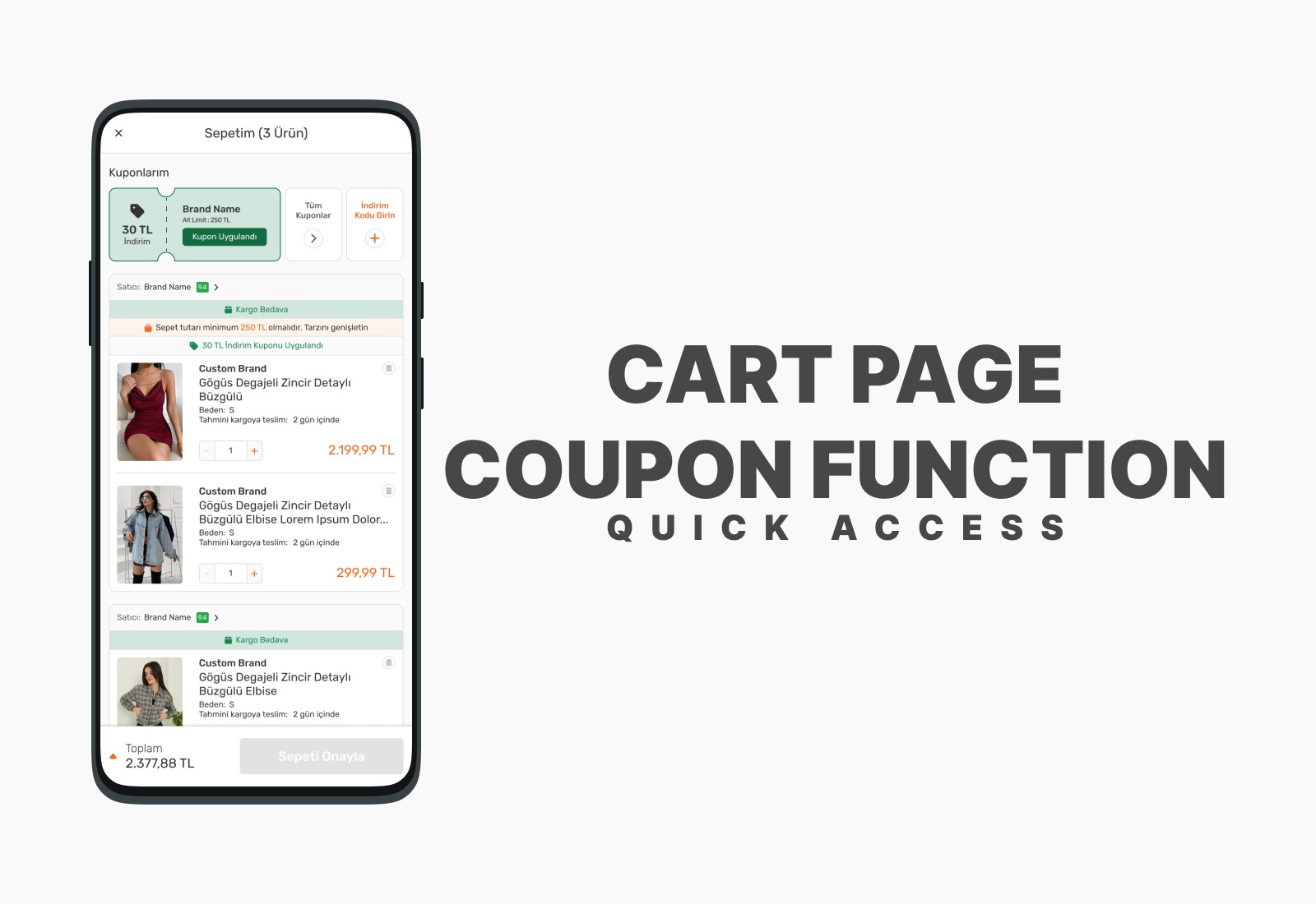 Cart Page Coupon Function - Quick Access UI / UX by Remzi Özer on Dribbble