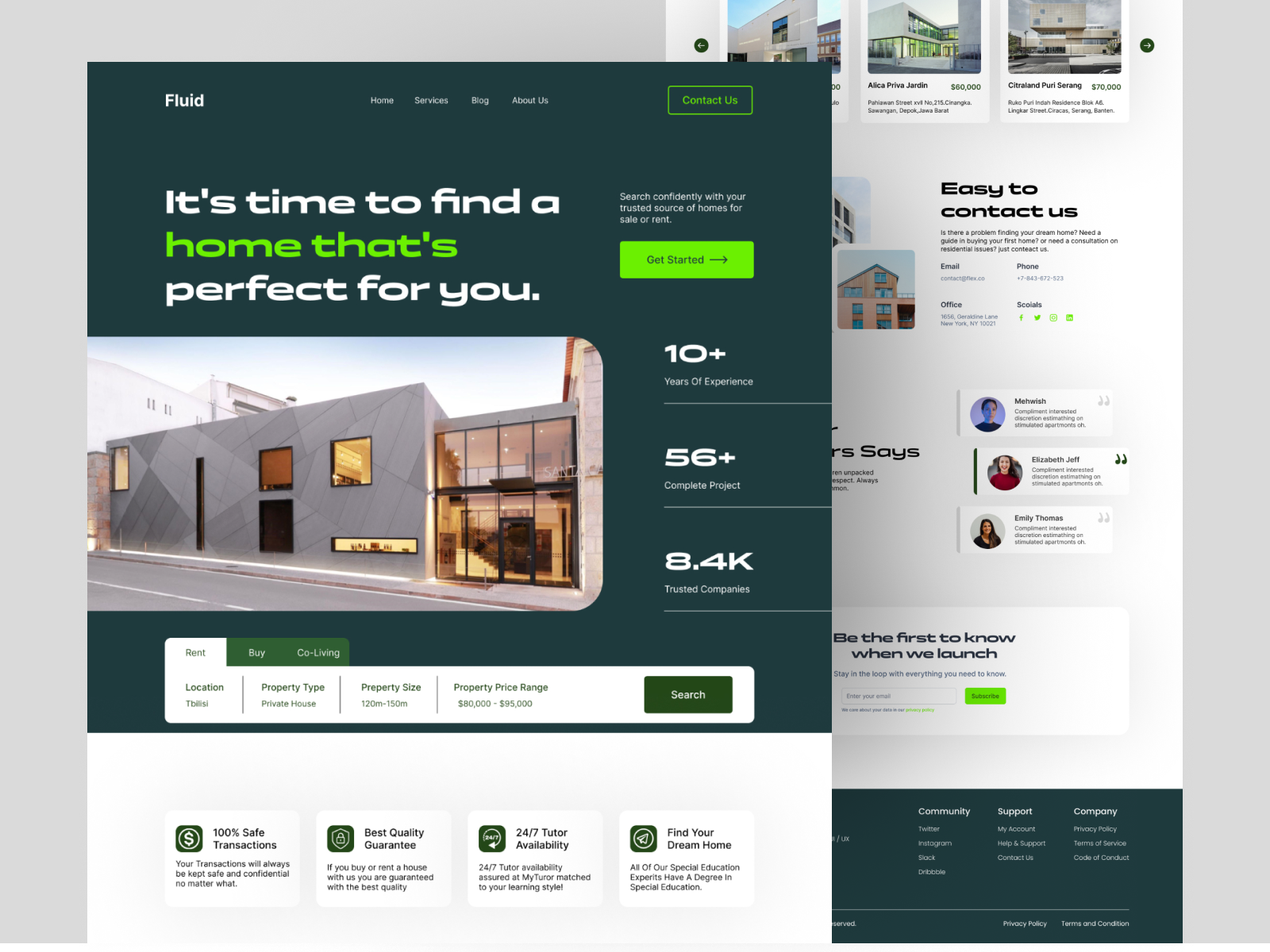Real Estate Website landing page by Nizam on Dribbble
