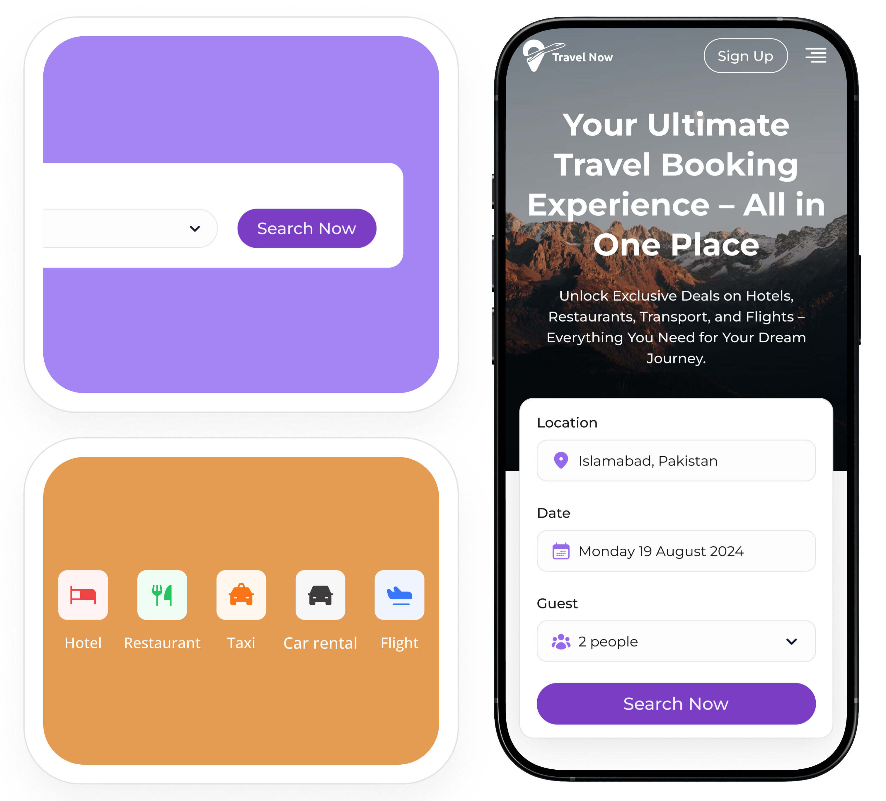 Travel Booking Landing Page UI/UX Web Design by Clyro: UI/UX Design ...
