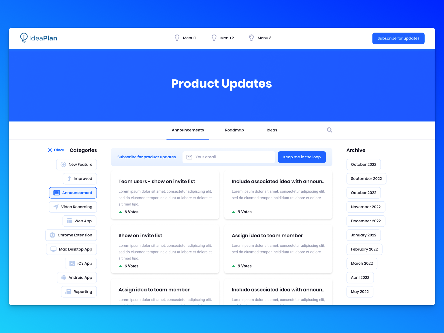 Product Updates Dashboard UI Design by Pierluigi Giglio on Dribbble