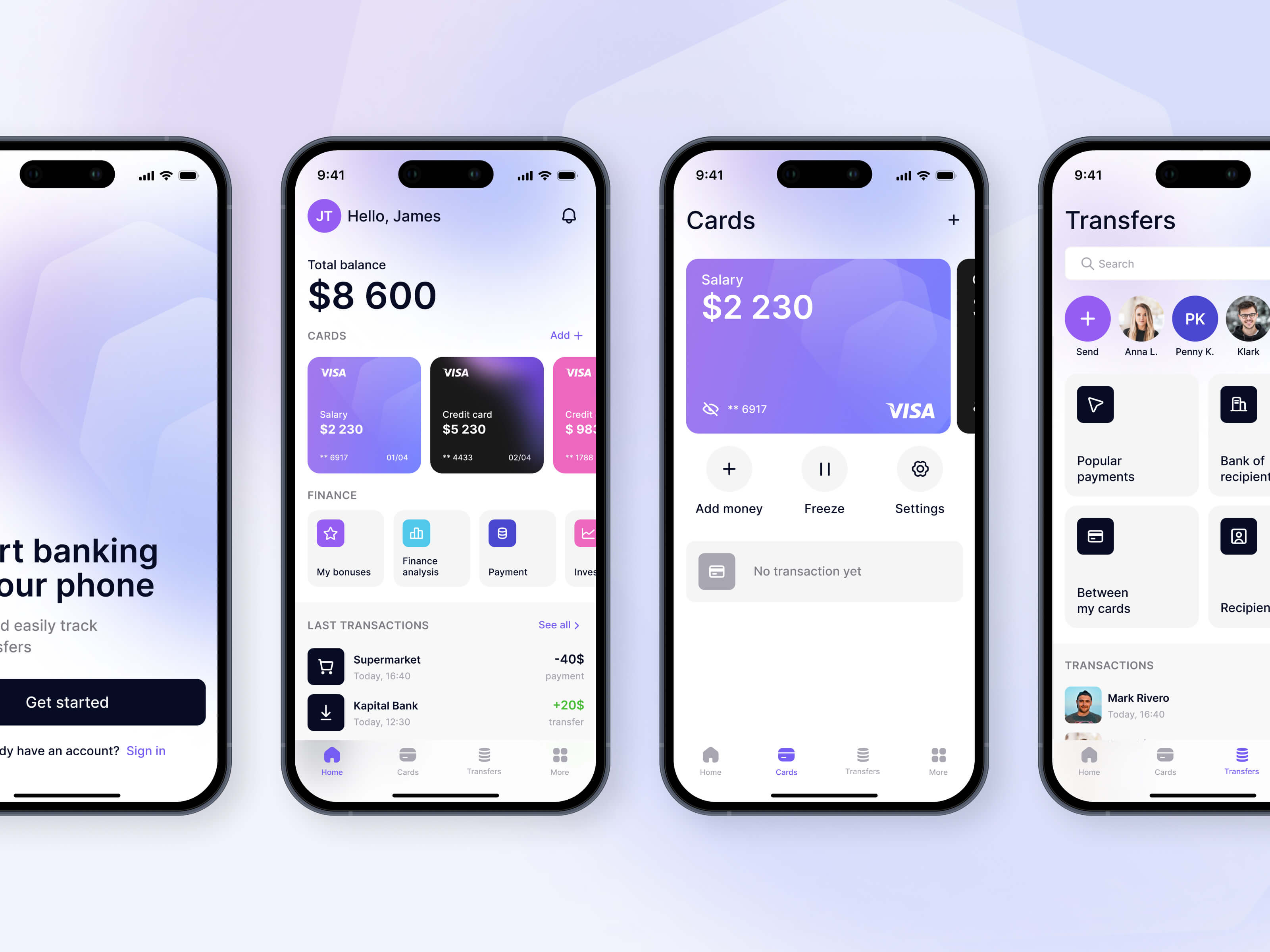 Fintech Design l Fintech Mobile App Design l Home Screen UIUX by ...