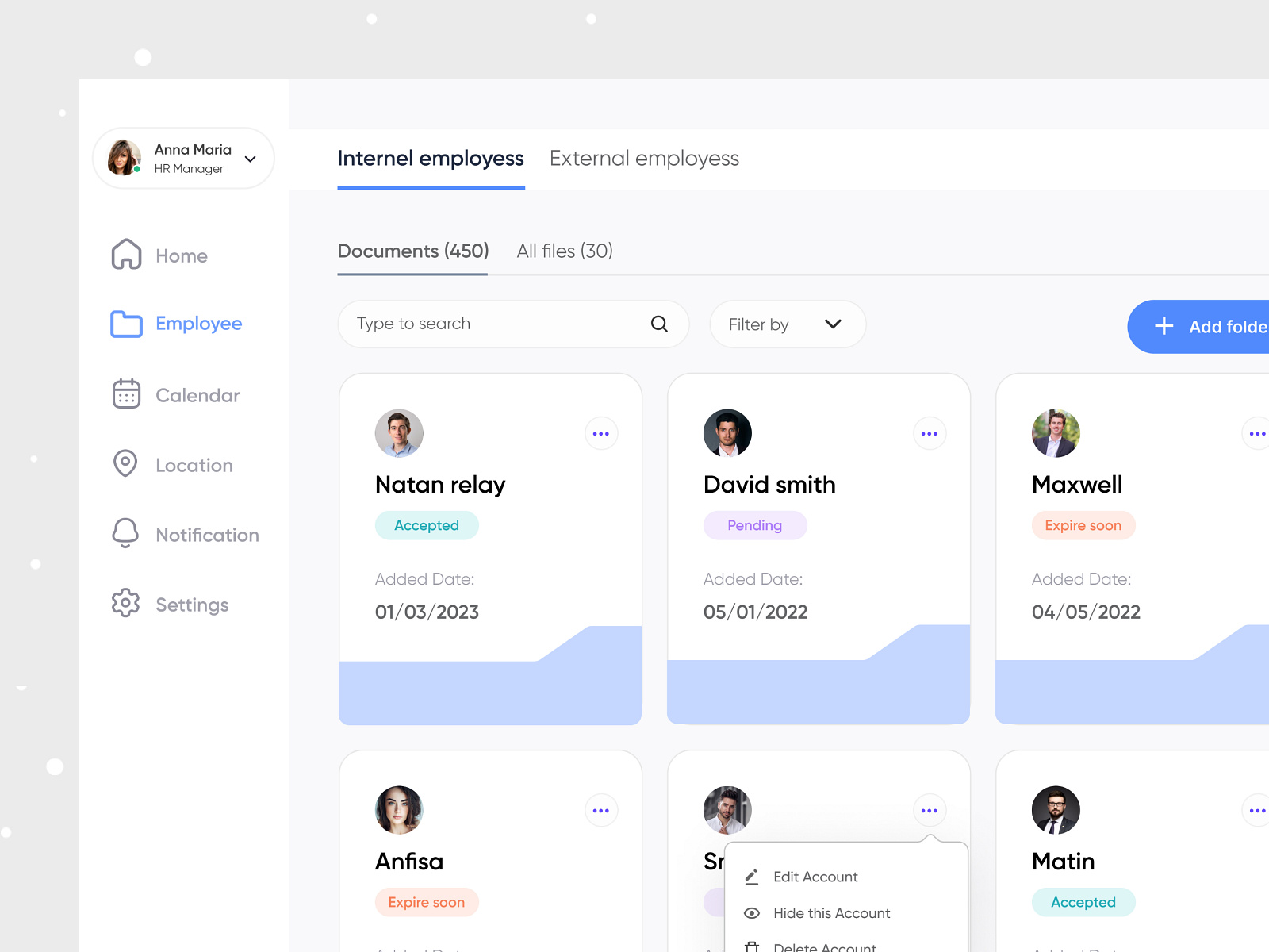 Web app: HR employee's files by Shibbir Shabab 🇬🇧 on Dribbble