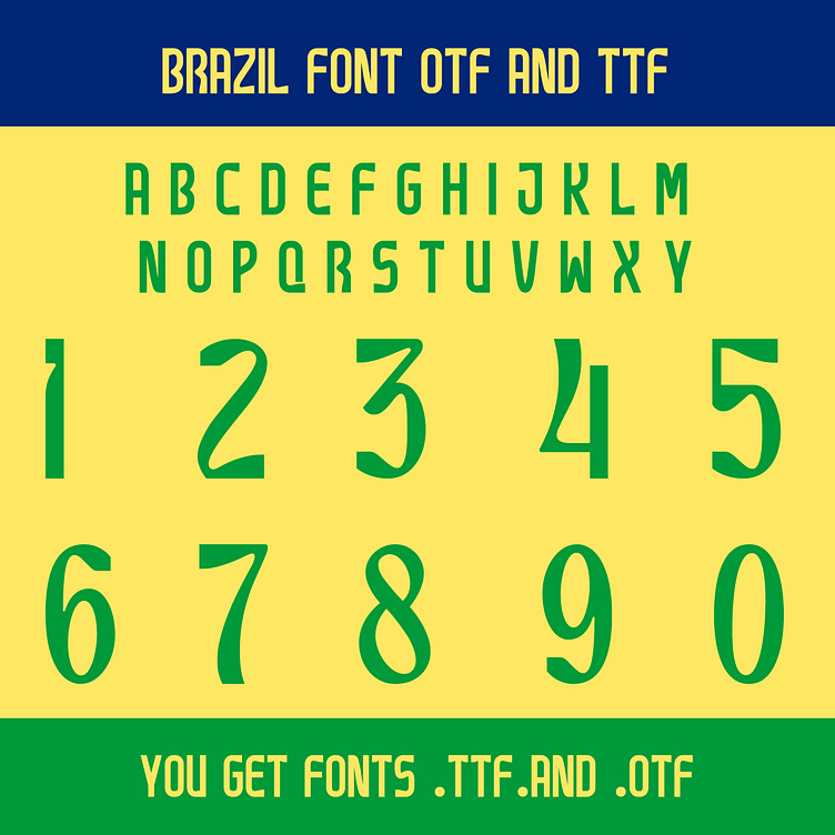 Brazil Jersey Font | TTF + OTF Files + Gift | Digital Download by El ...