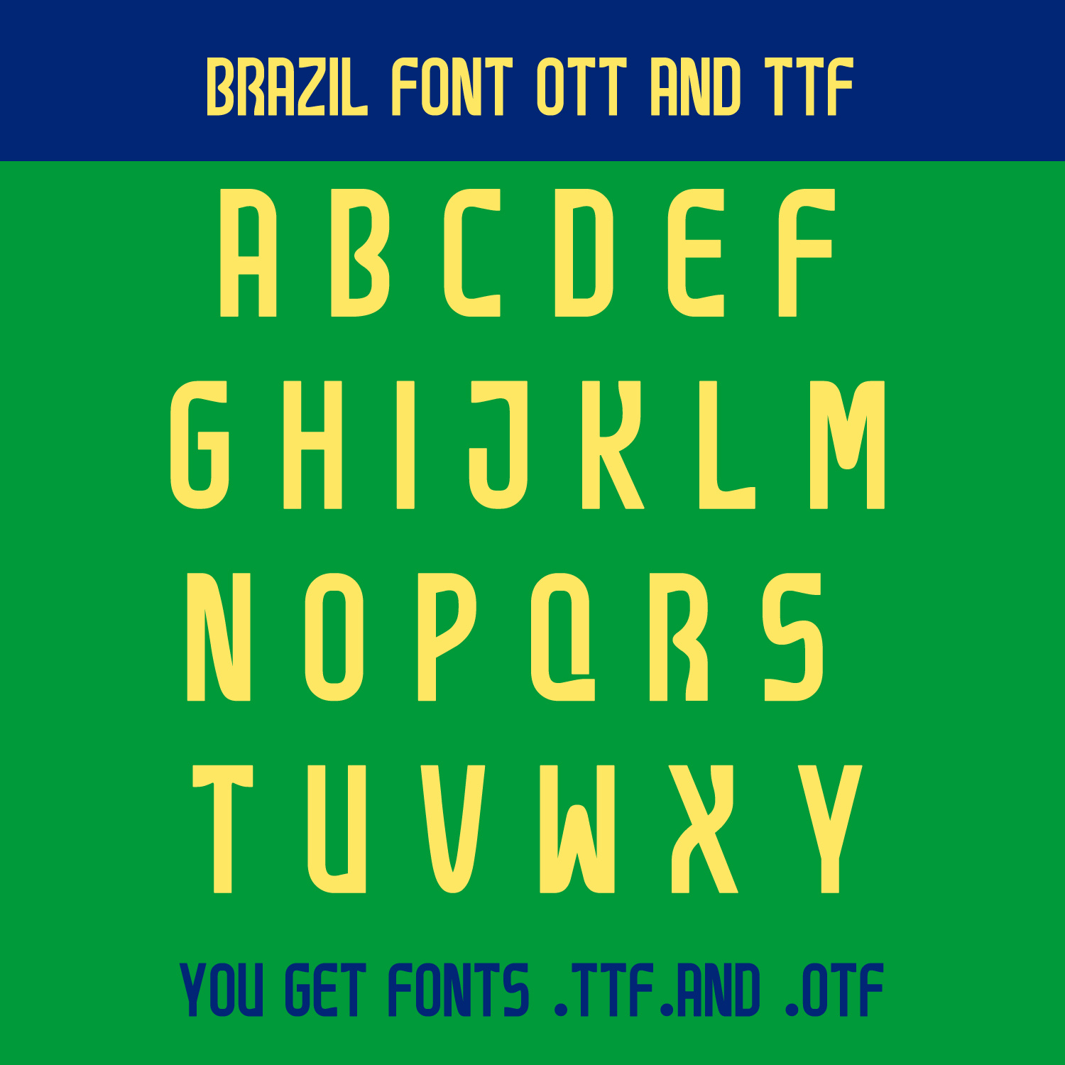 Brazil Jersey Font | TTF + OTF Files + Gift | Digital Download by El ...