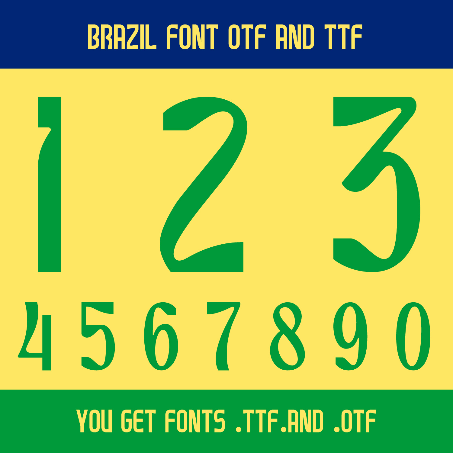 Brazil Jersey Font | TTF + OTF Files + Gift | Digital Download by El ...