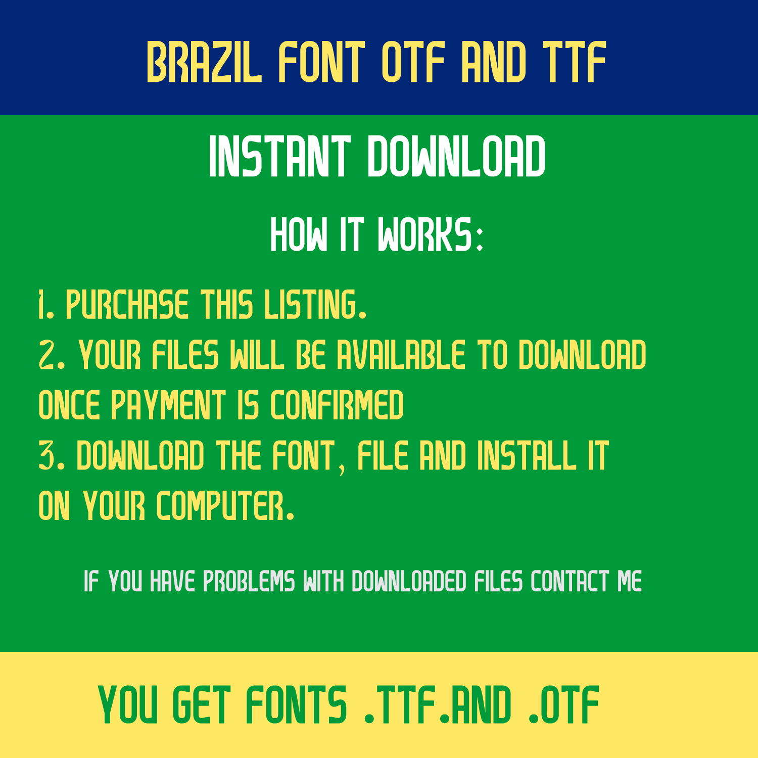 Brazil Jersey Font | TTF + OTF Files + Gift | Digital Download by El ...