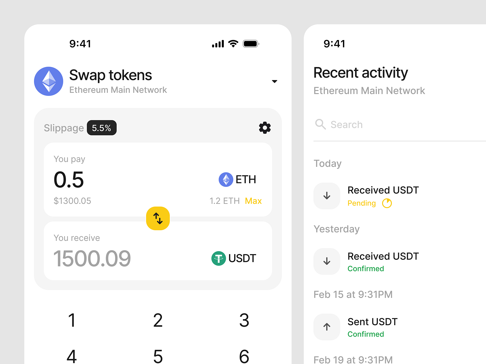 Swap tokens by Pollen Chakma on Dribbble