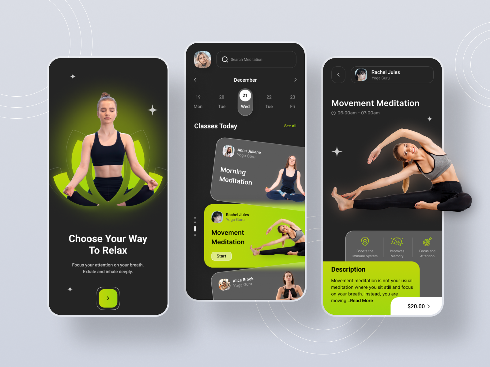 Mindful Meditation Classes App by MQoS UI/UX for MultiQoS on Dribbble