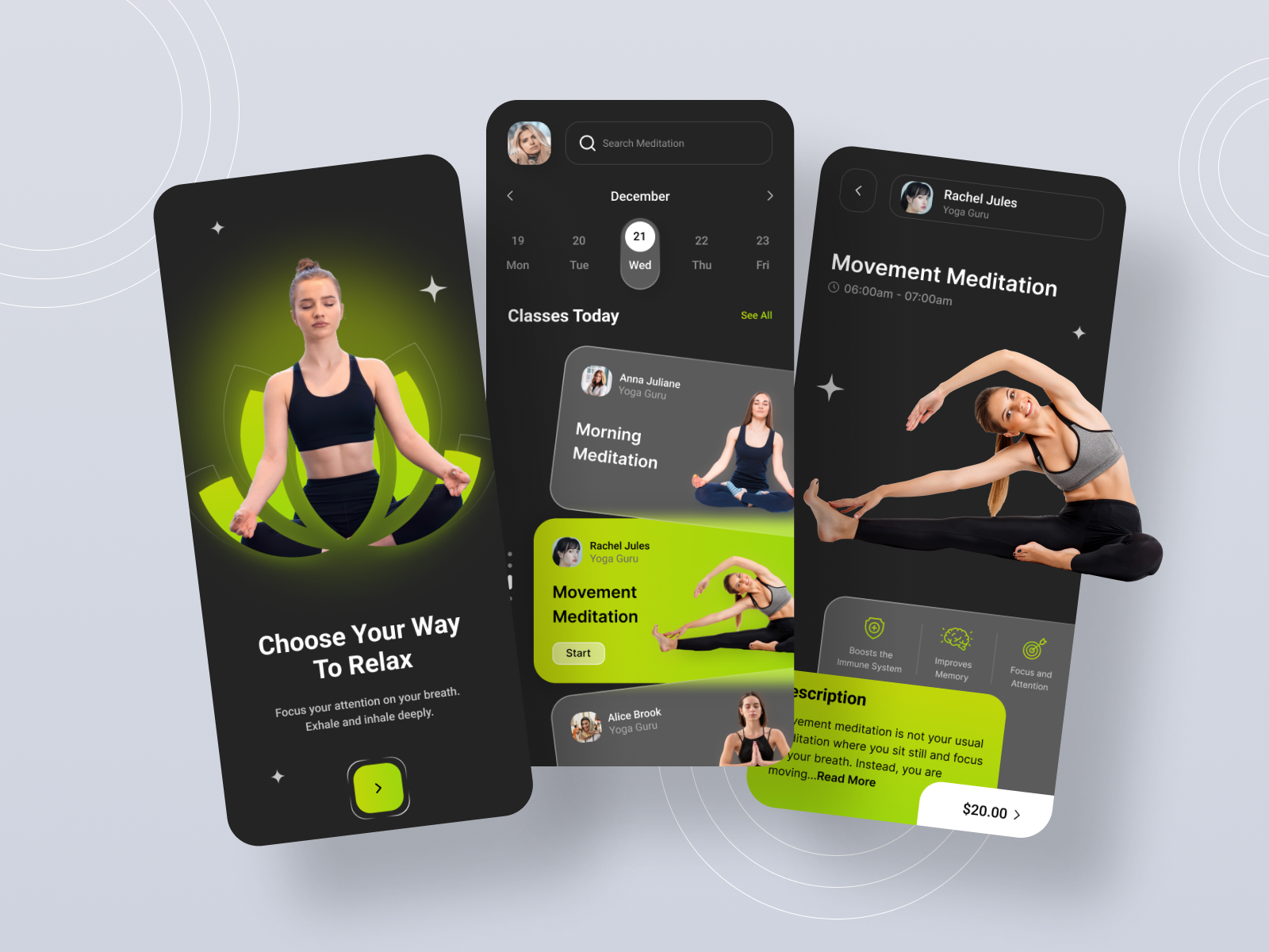 Mindful Meditation Classes App by MQoS UI/UX for MultiQoS on Dribbble