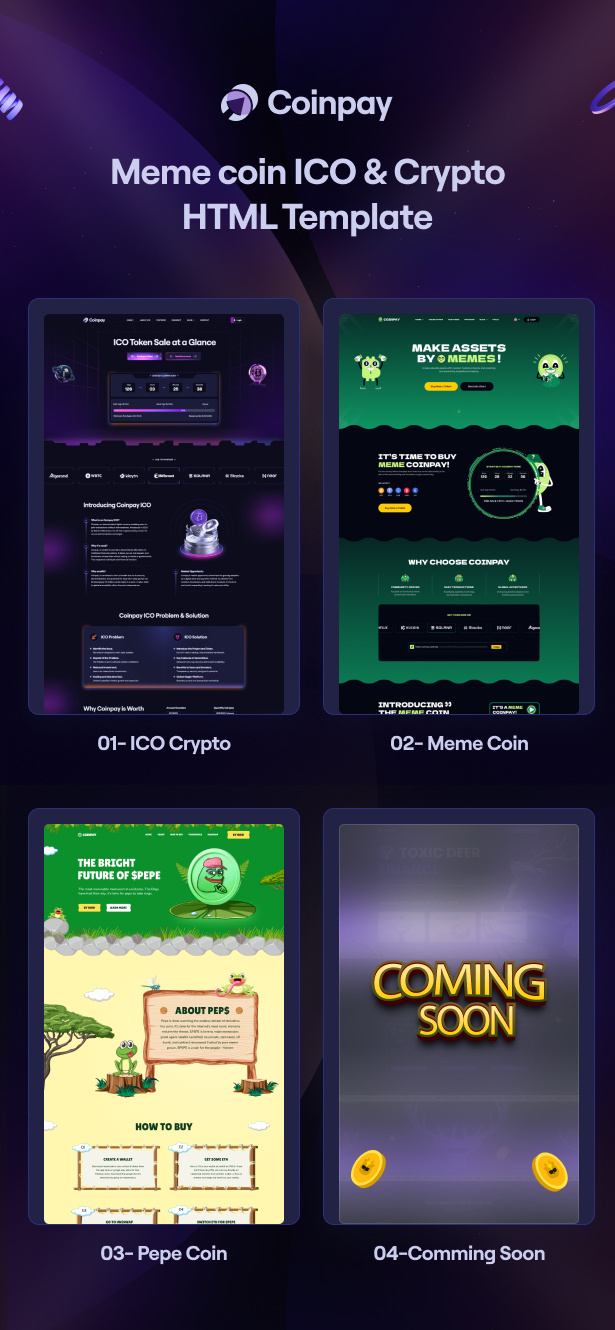 Coinpay - Meme Coin ICO & Crypto Template. by WebRock on Dribbble