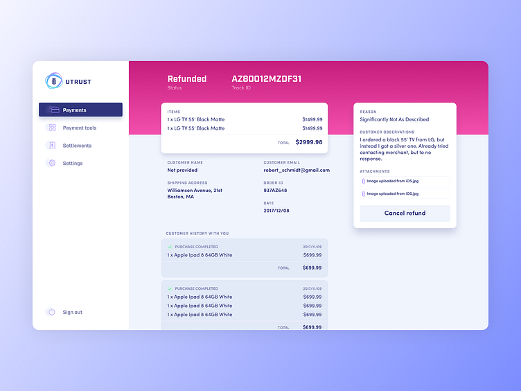 Payments Status UI/UX Design by Francisco Baila on Dribbble