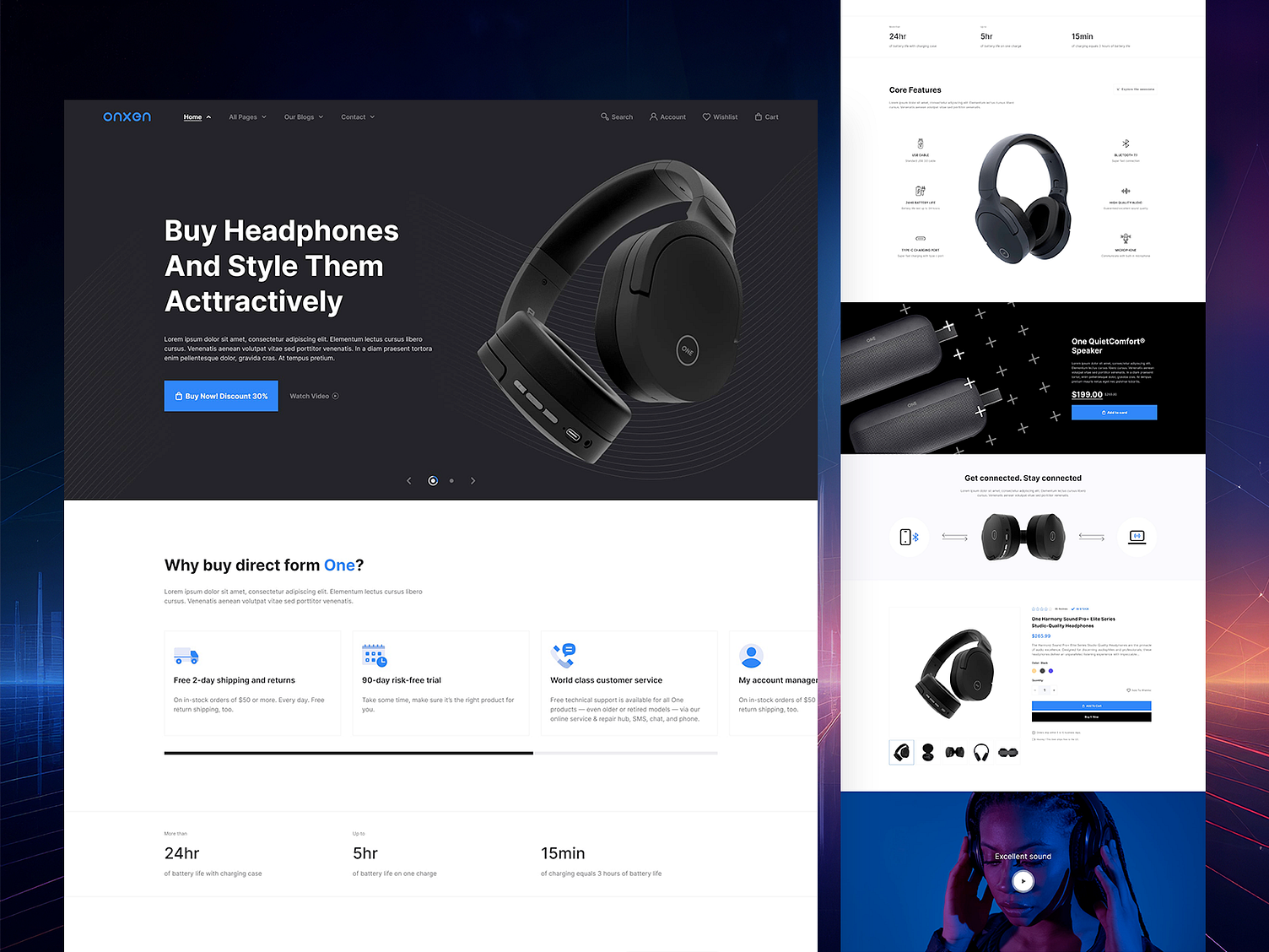 Headphone Landing Page Ecommerce Design by Rising Bamboo on Dribbble