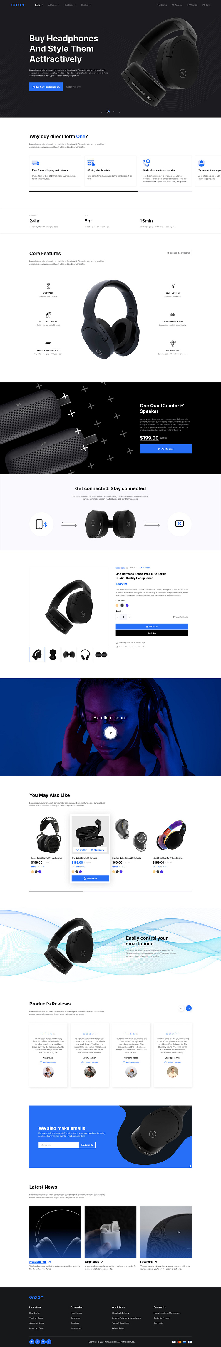 Headphone Landing Page Ecommerce Design by Rising Bamboo on Dribbble