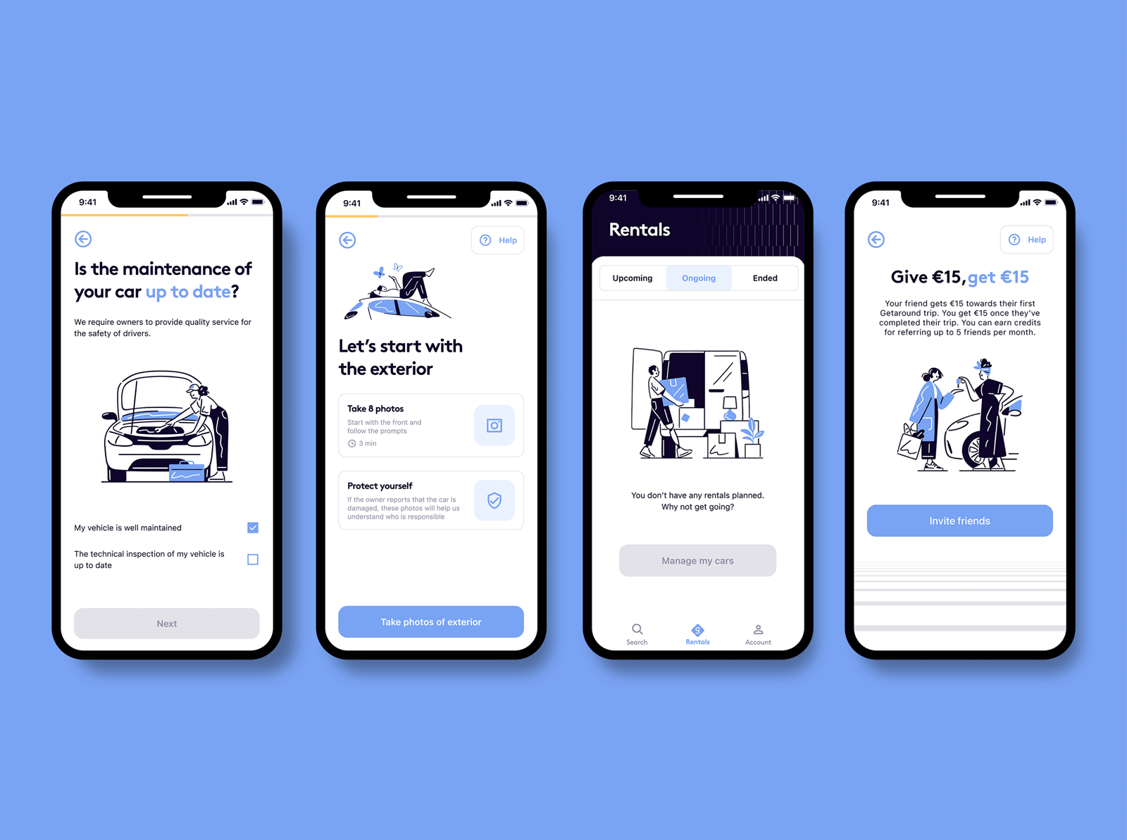 Getaround Brand Illustrations by Brad Cuzen on Dribbble