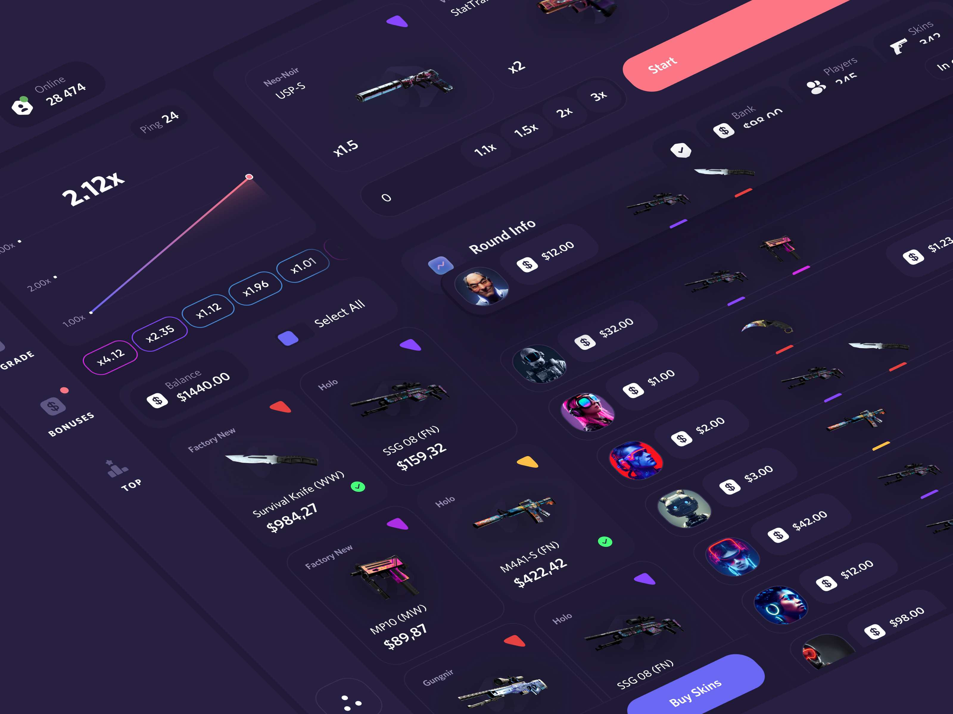 Game Dashboard 🔫 by Yev Ledenov for Ledo on Dribbble