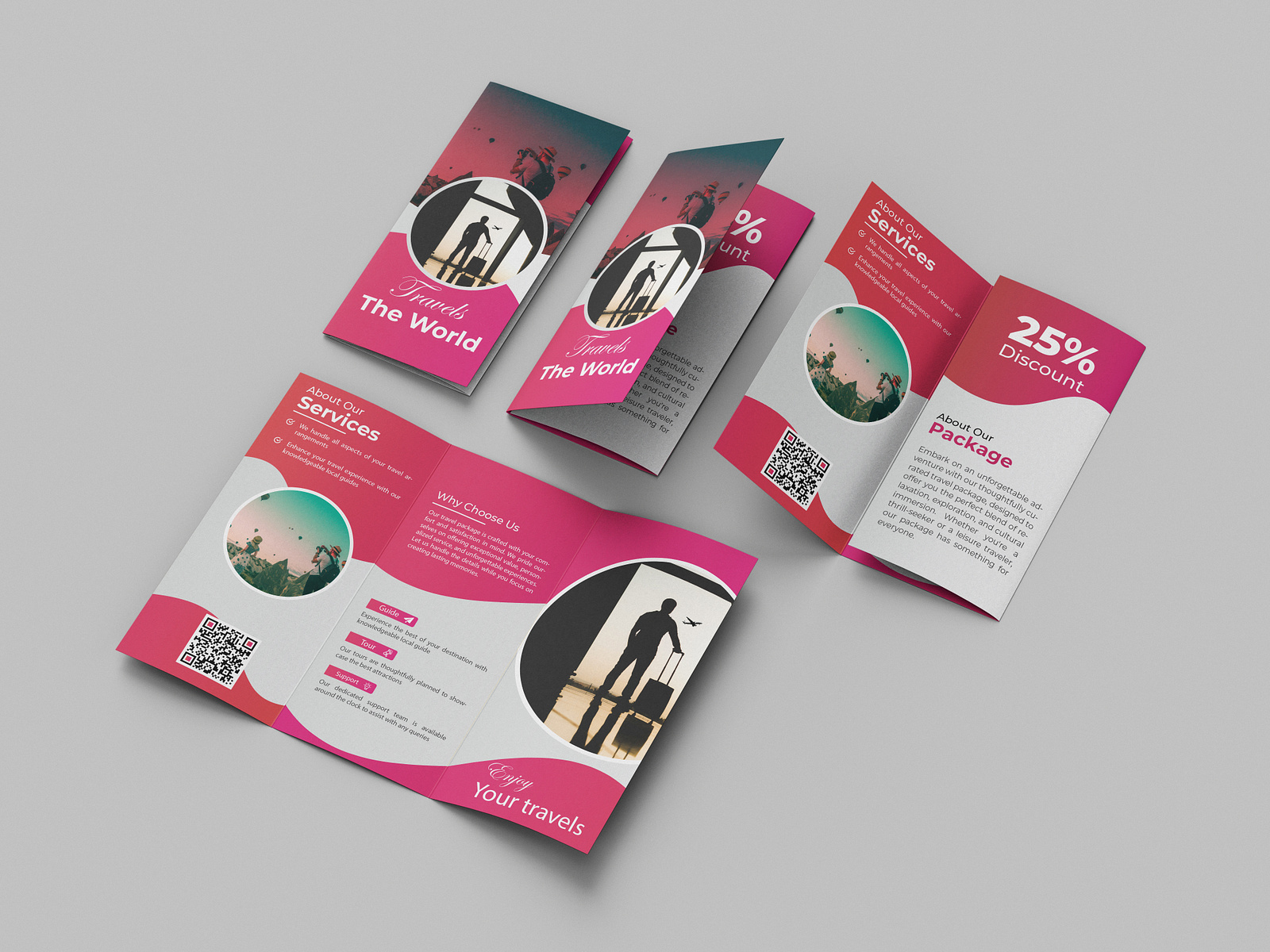 Traveling tri-fold brochure design layout by ADIL MUHAMMAD RAHI on Dribbble
