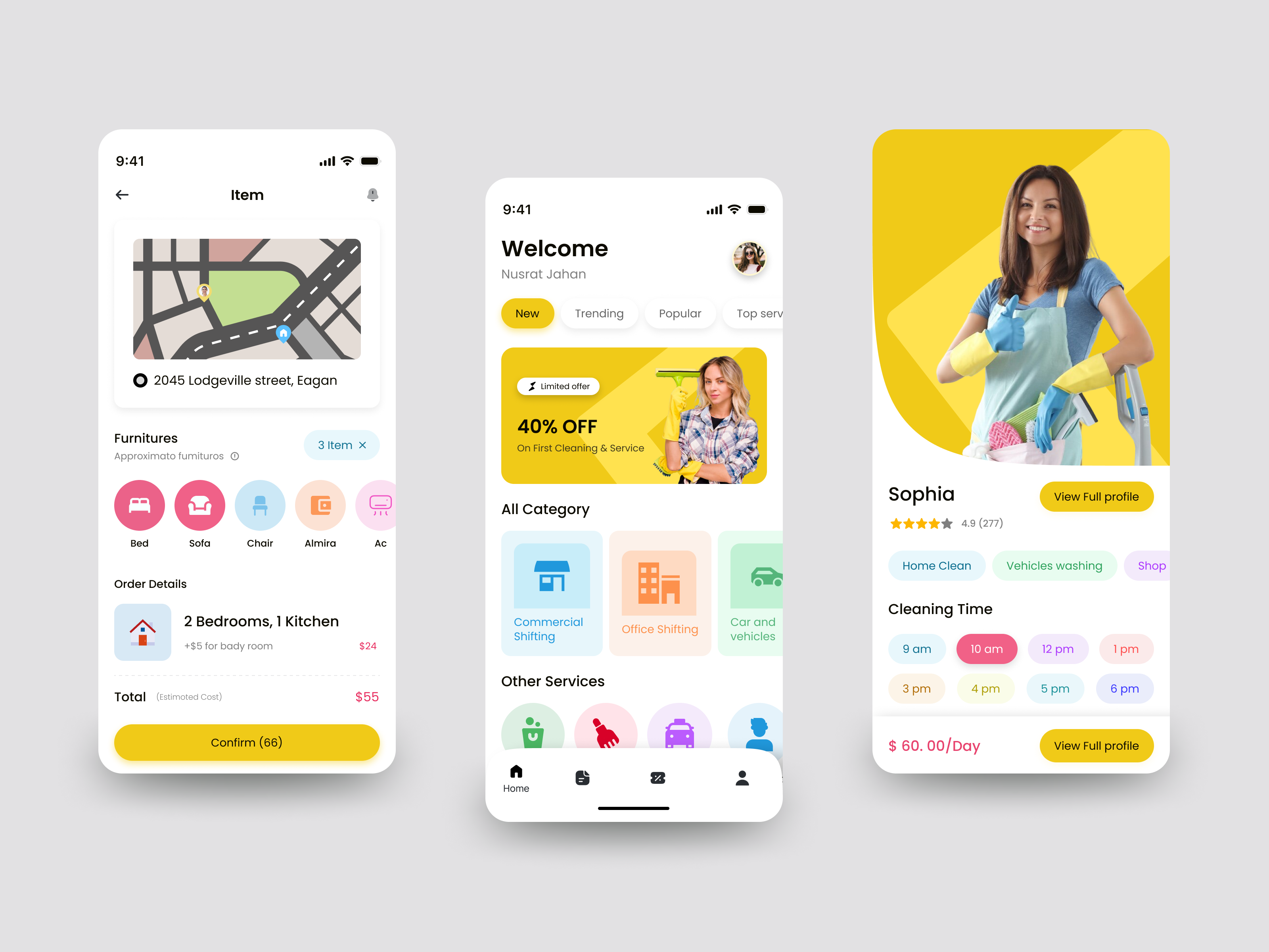 Home Cleaning Service Mobile App by Habibur Rahman on Dribbble