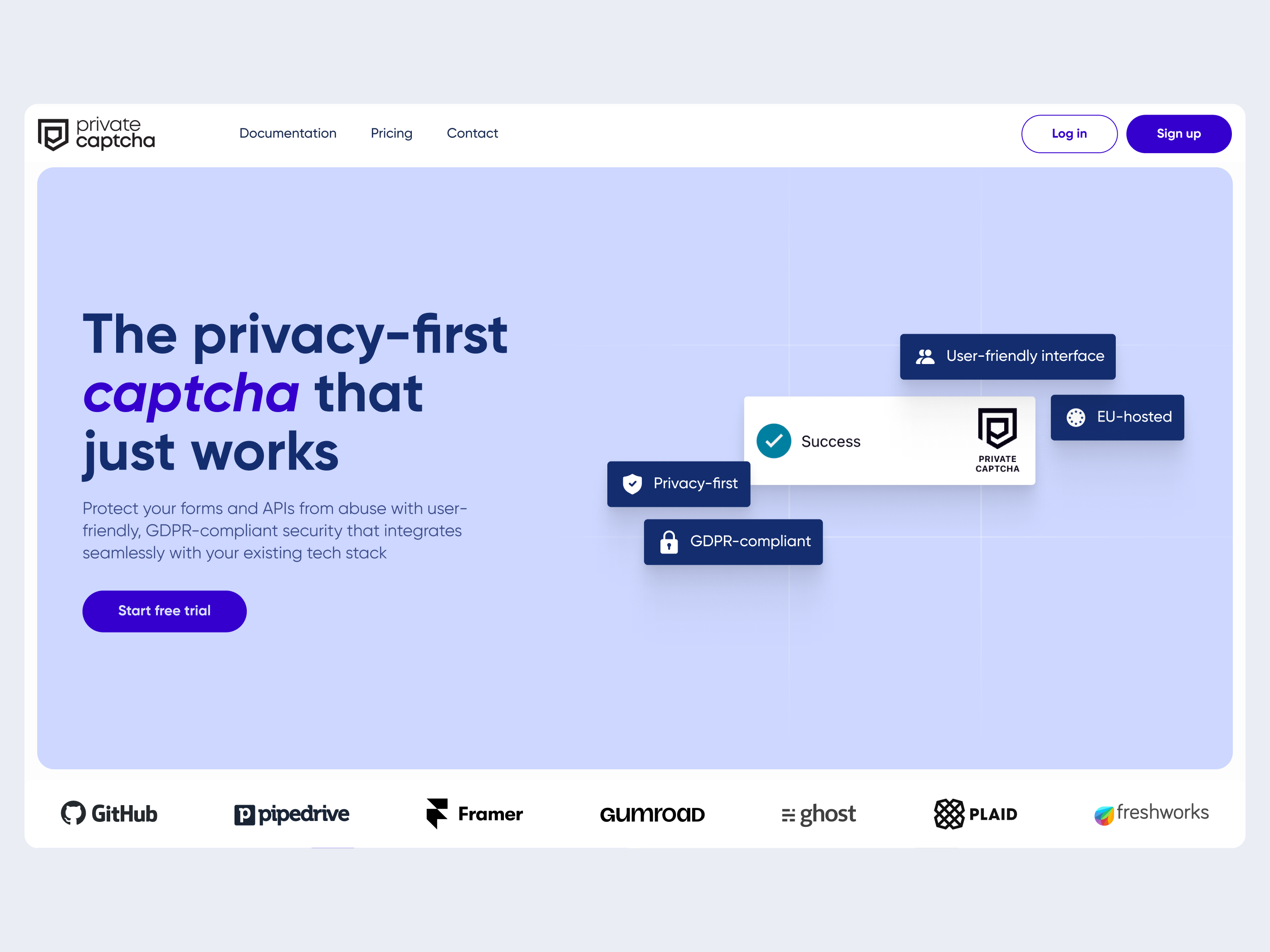 Privacy-first CAPTCHA – Hero Design by Ira Bergen 🇺🇦 on Dribbble